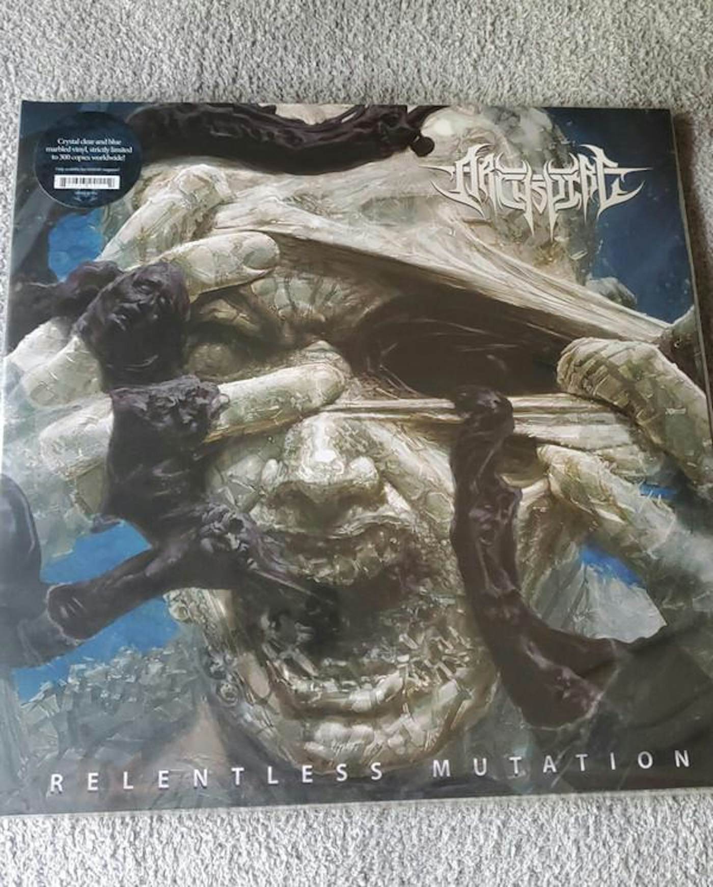 Archspire RELENTLESS MUTATION (CRYSTAL CLEAR & BLUE MARBLED VINYL ...