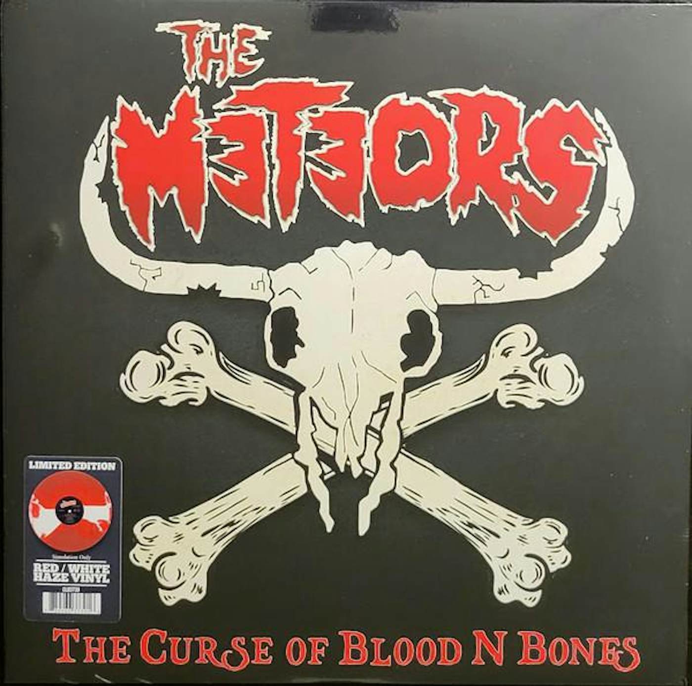 The Meteors CUST OF BLOOD N' BONES (RED/WHITE HAZE VINYL) Vinyl Record