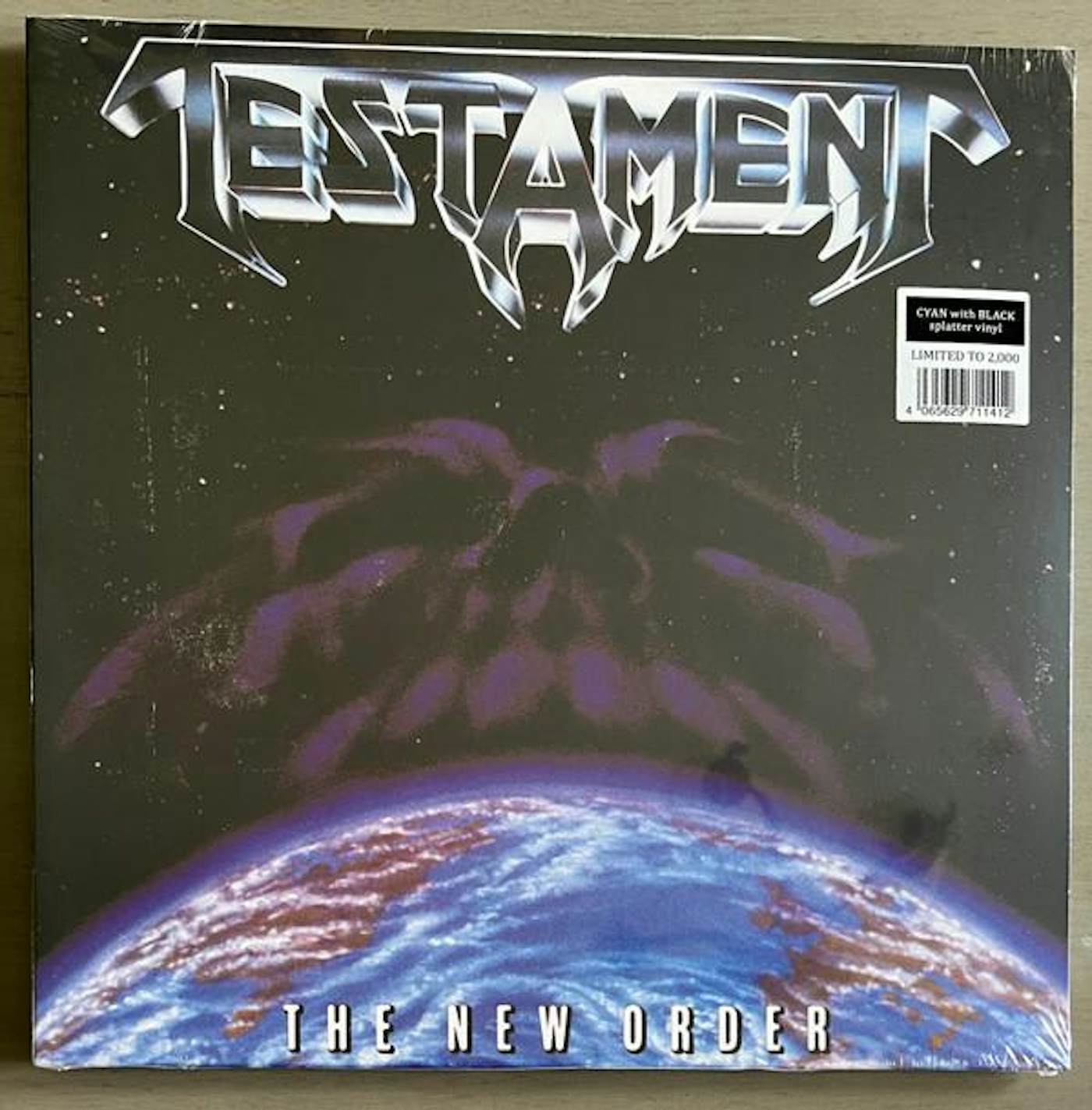 Testament NEW ORDER (CYANIDE BLUE W BLACK SPLATTER VINYL) Vinyl Record