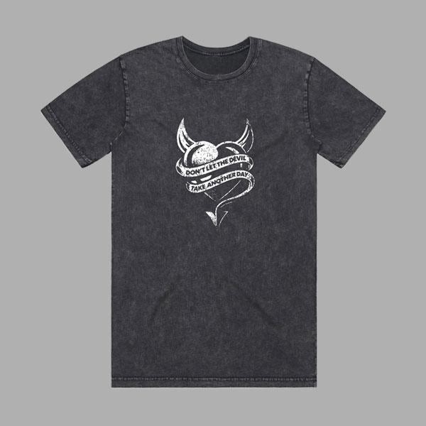 Stereophonics DEVIL HEART STONE WASHED BLACK T-SHIRT