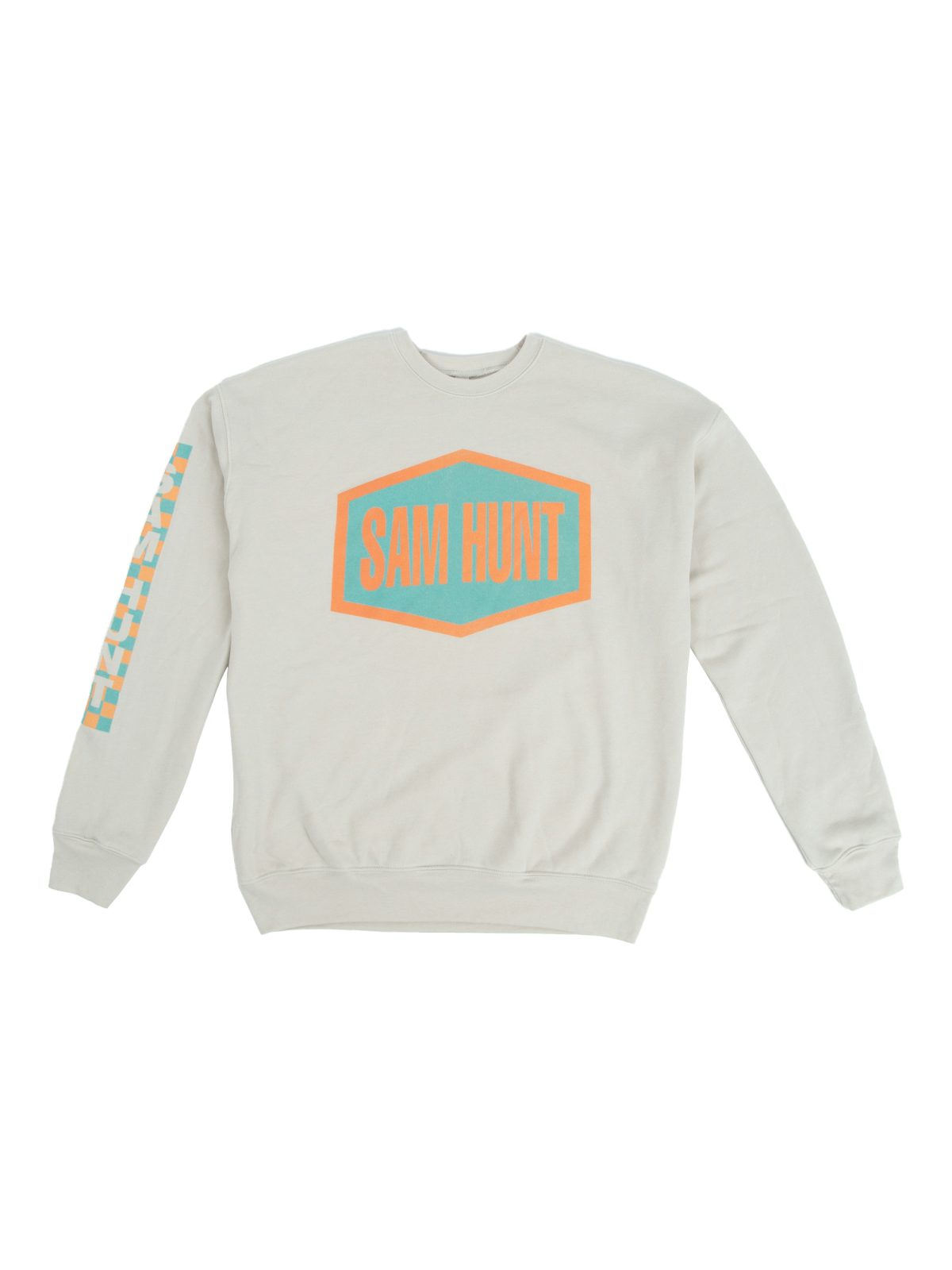 Sam Hunt Tan Checker Long Sleeve Crewneck