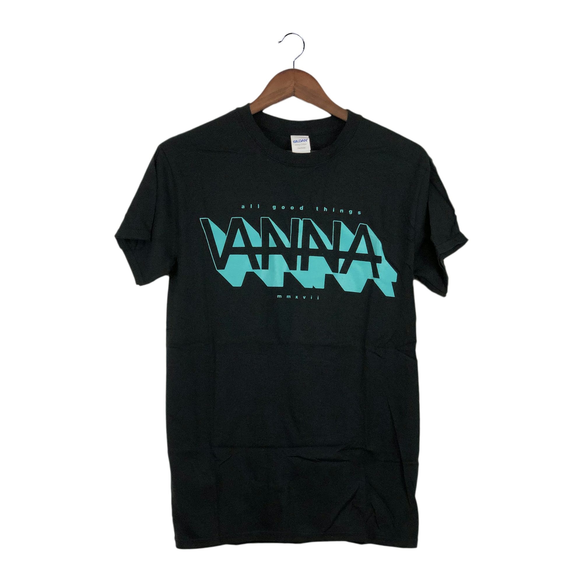 Vanna - Teal Logo on Black Shirt