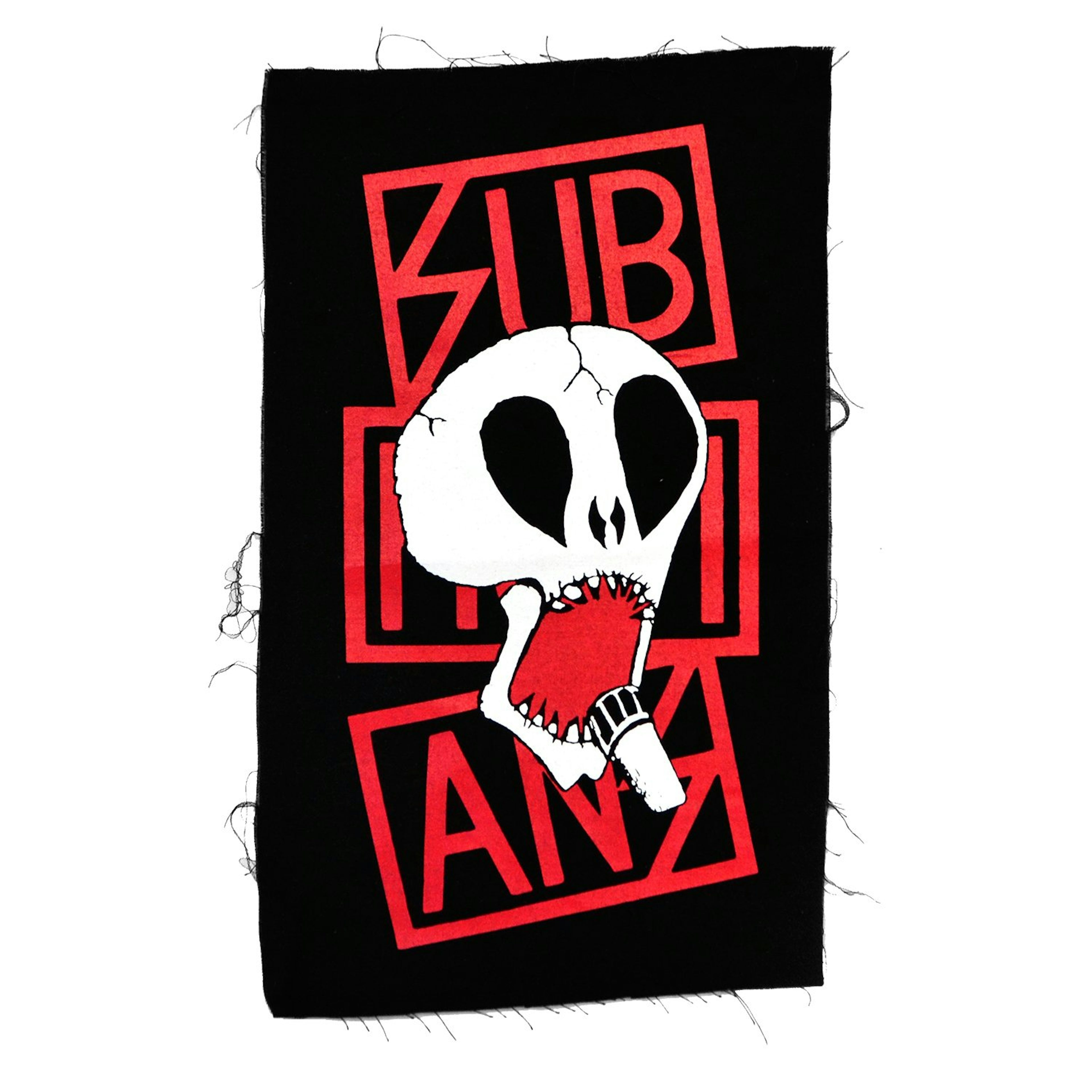 Subhumans - Skull & Red Logo - Black - Back Patch
