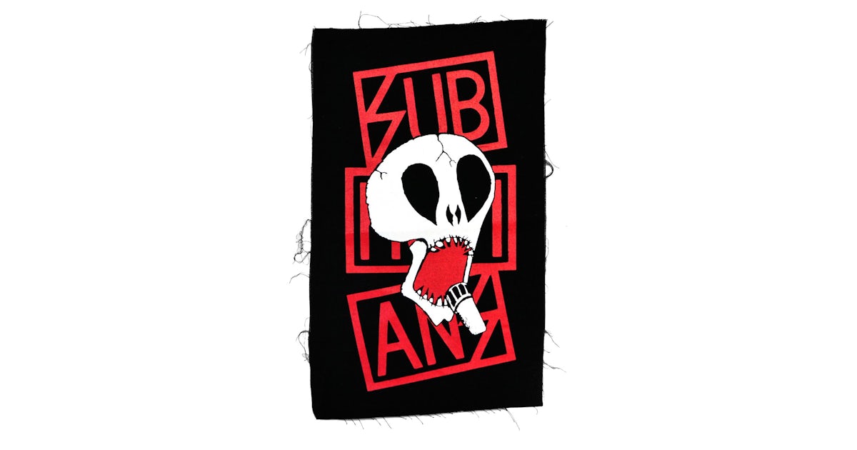 Subhumans Skull And Red Logo Black Back Patch