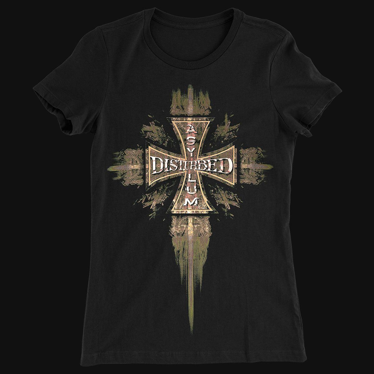Disturbed Asylum Cross Juniors T-Shirt