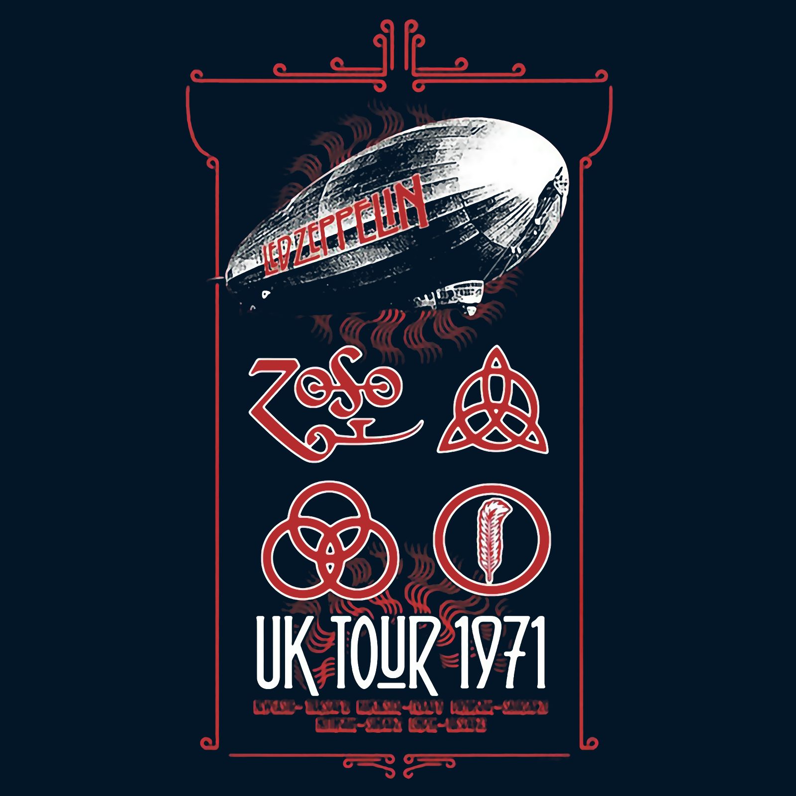 Led Zeppelin T-Shirt | UK Tour ’71 Tie Dye Led Zeppelin Shirt (Reissue)