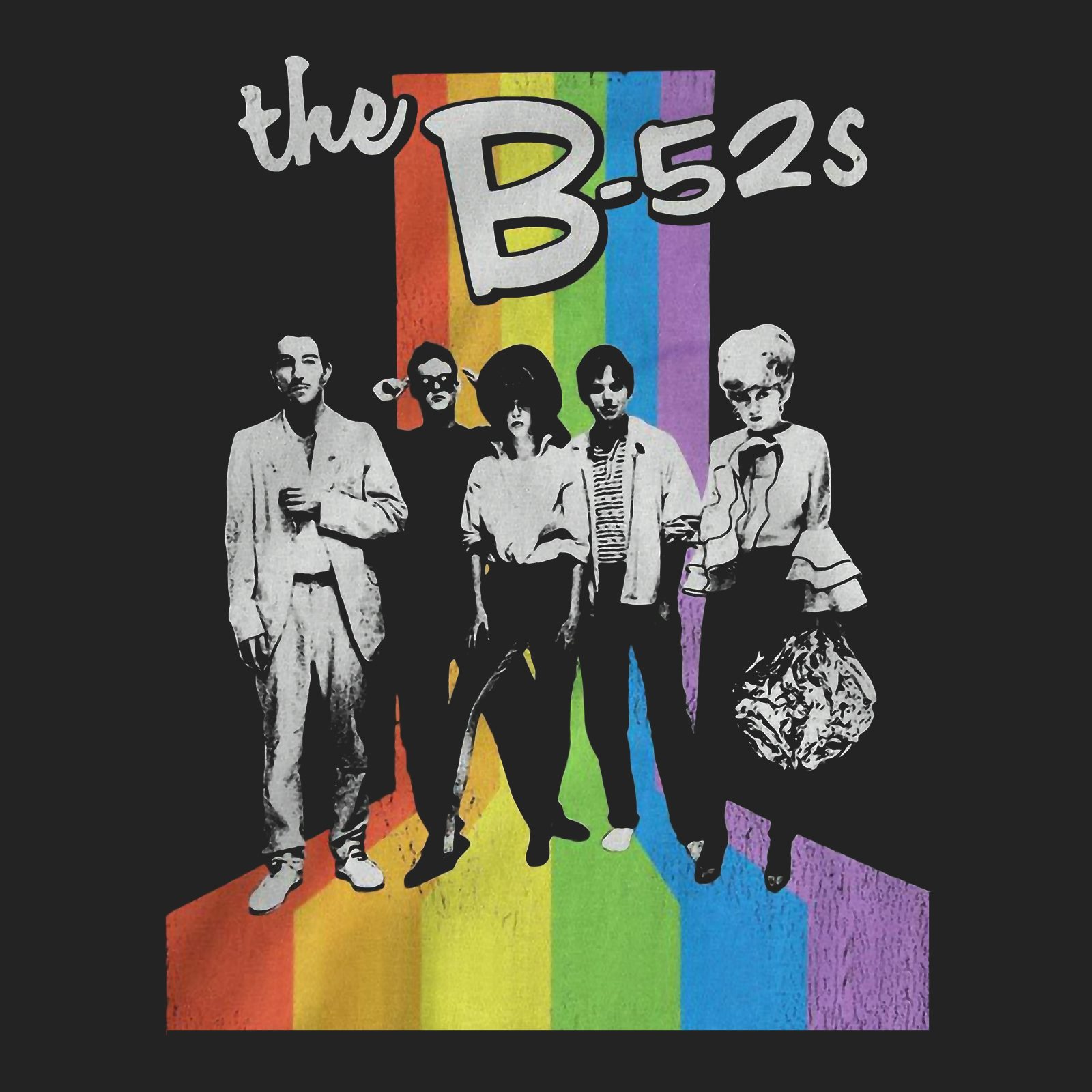 The B-52's T-Shirt | Retro Rainbow The B-52's Shirt