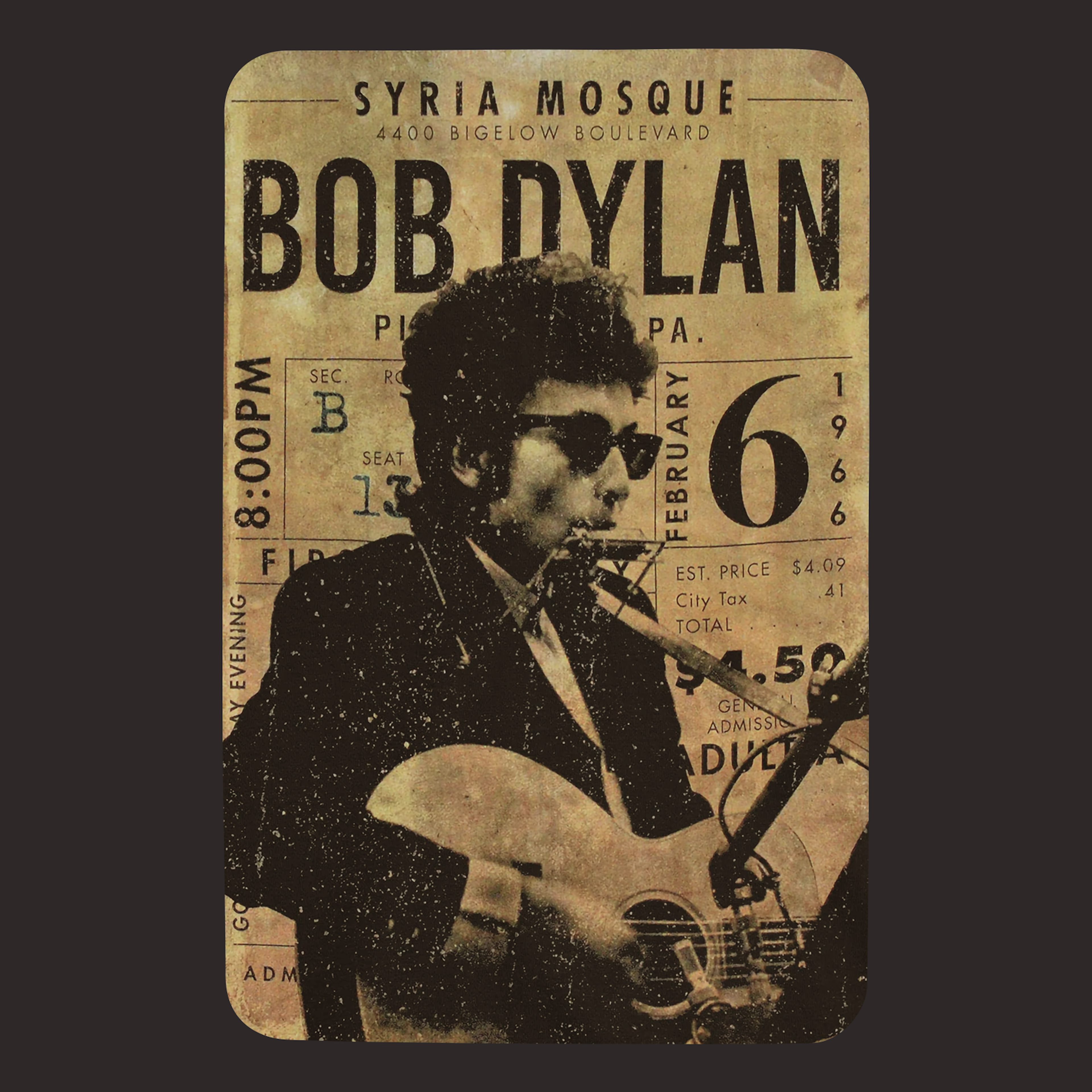Bob Dylan T-Shirt | Dylan Concert Ticket Fitted Shirt