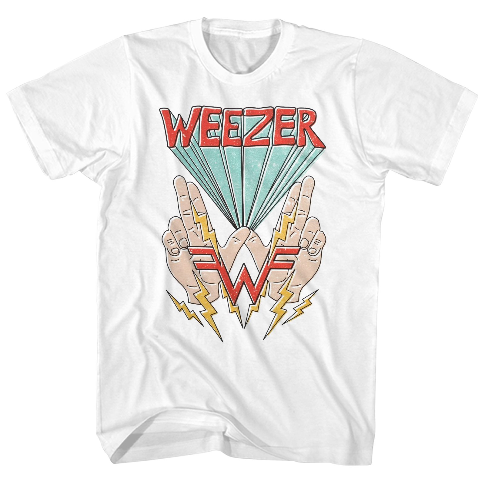 Weezer T-Shirt | W Hands And Lightning Weezer Shirt