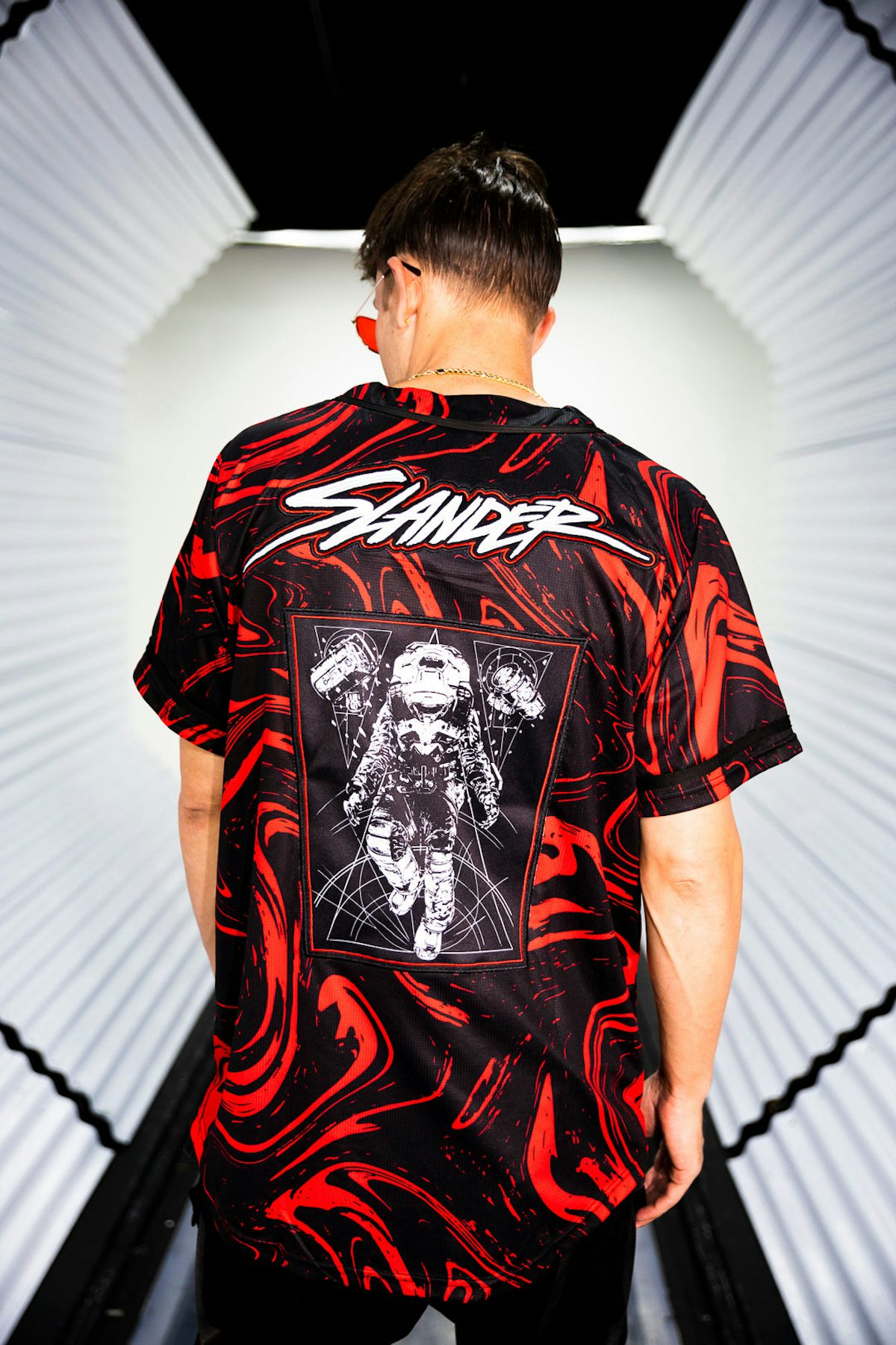 SLANDER SPACEMAN JERSEY - RED/BLACK MARBLE