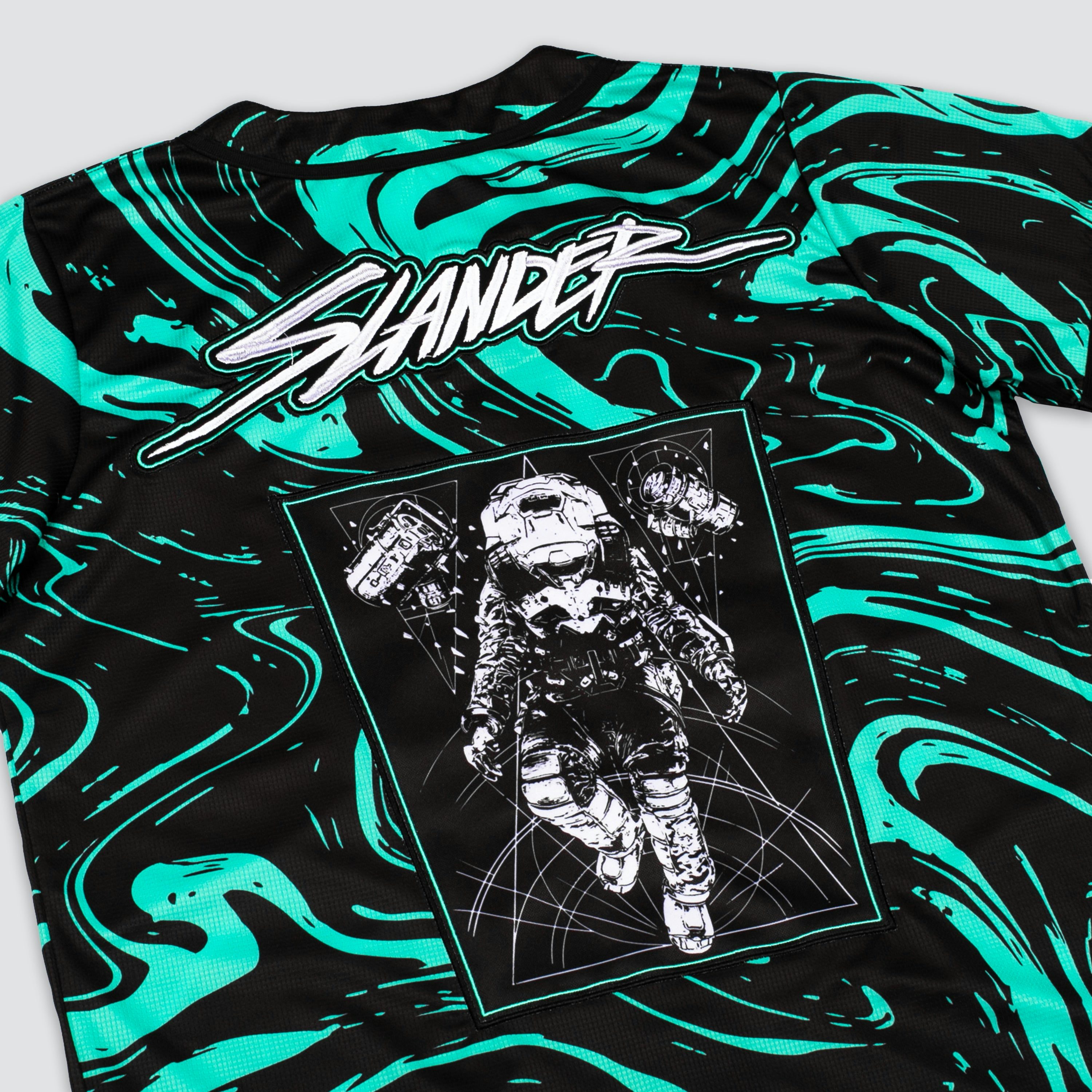 SLANDER SPACEMAN JERSEY - TEAL/BLACK MARBLE
