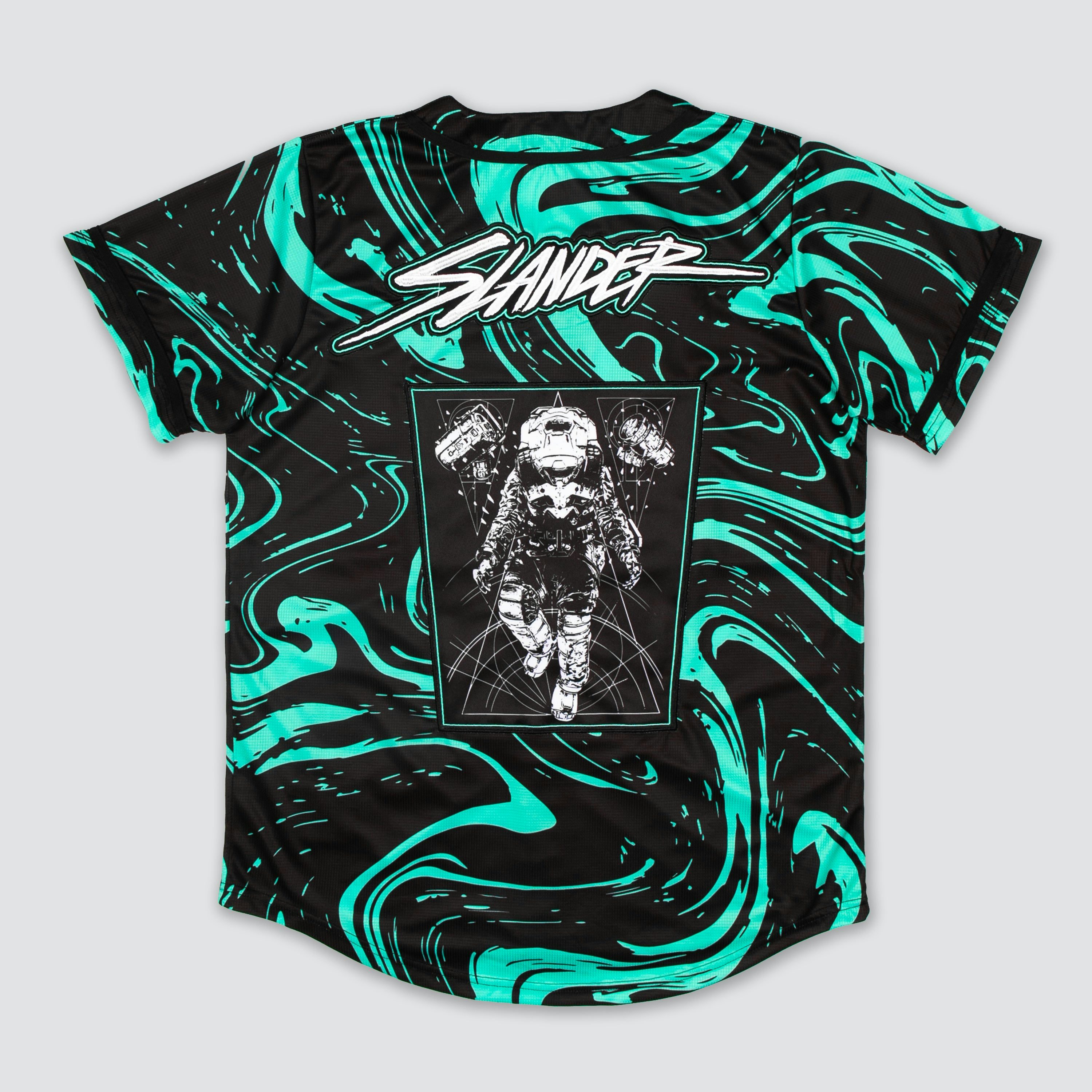 SLANDER SPACEMAN JERSEY - TEAL/BLACK MARBLE