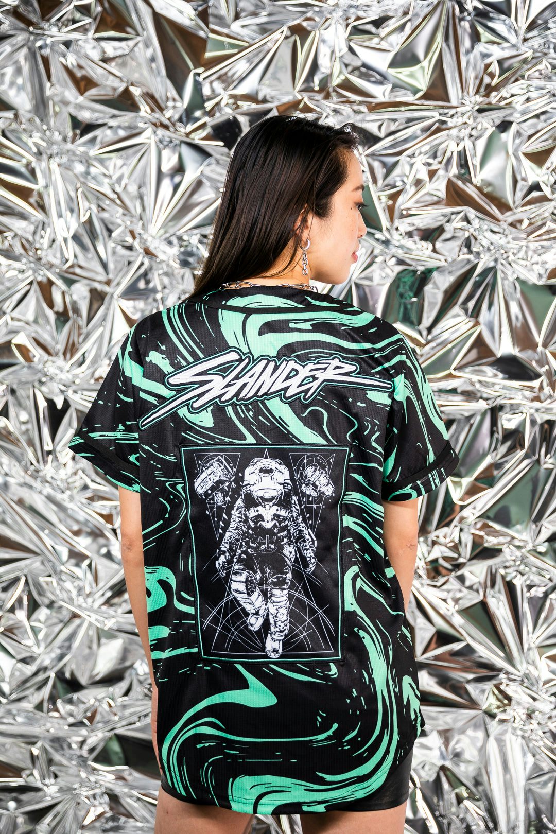 SLANDER SPACEMAN JERSEY - TEAL/BLACK MARBLE