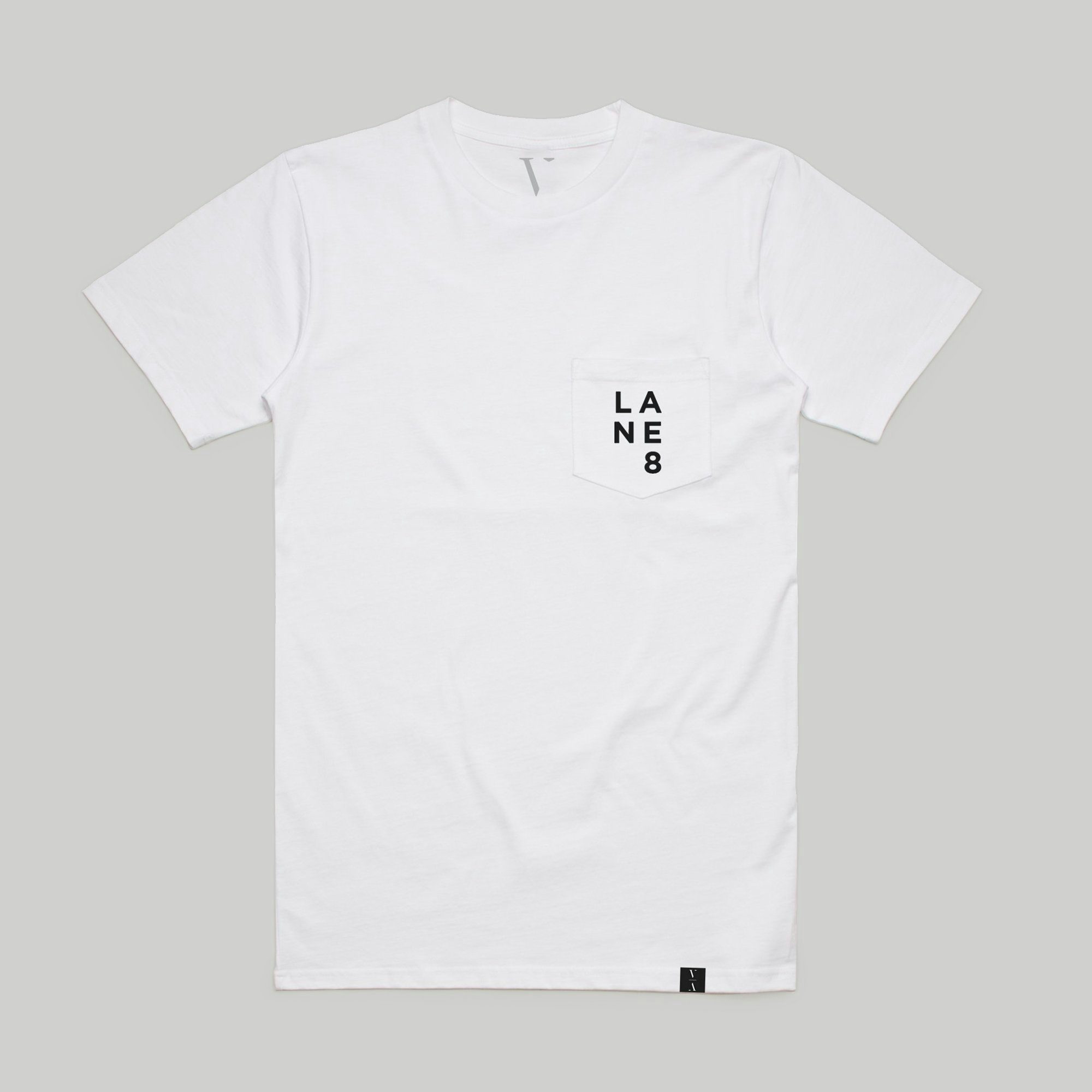 Lane 8 Pocket Tee - White