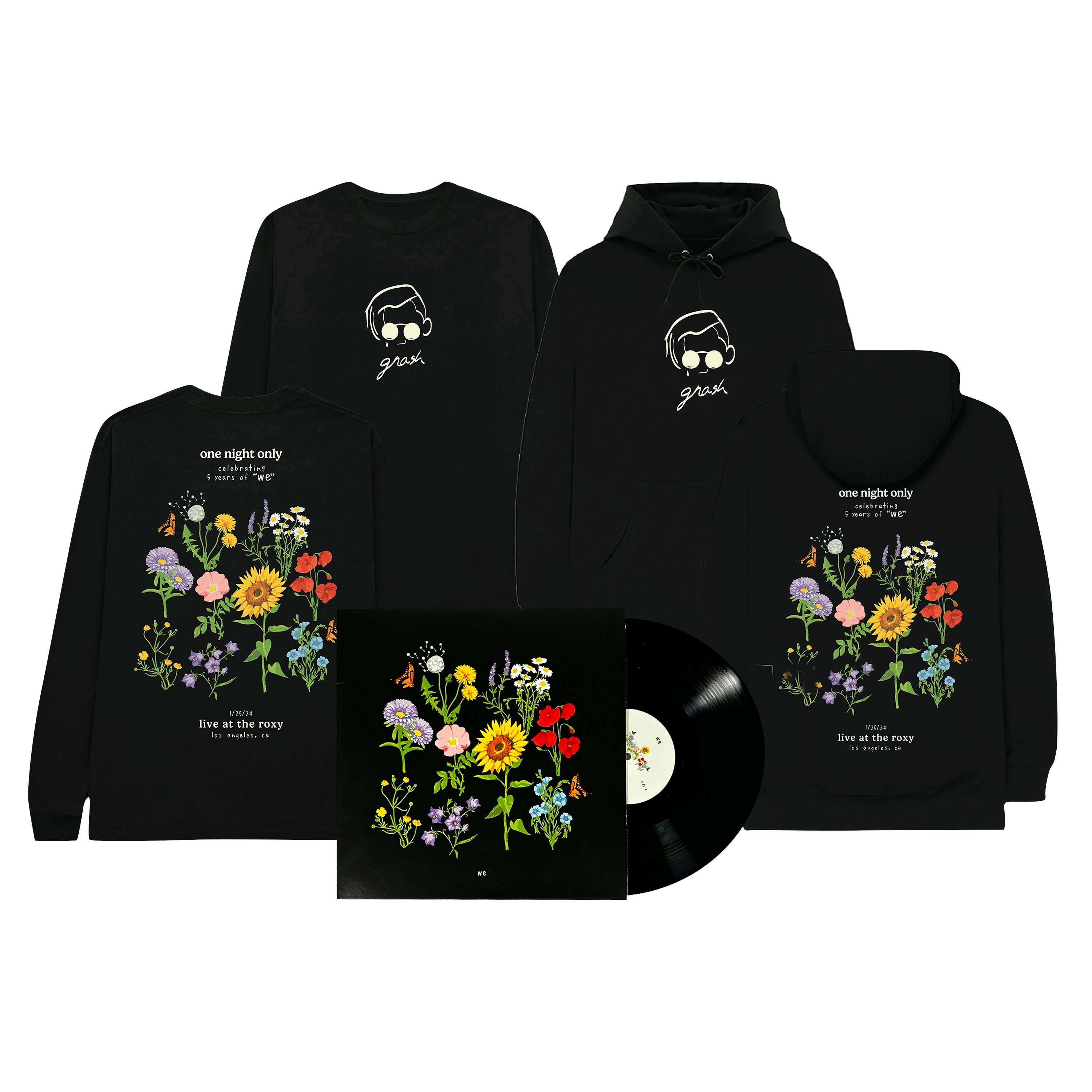gnash "we" vinyl + hoodie + longsleeve bundle