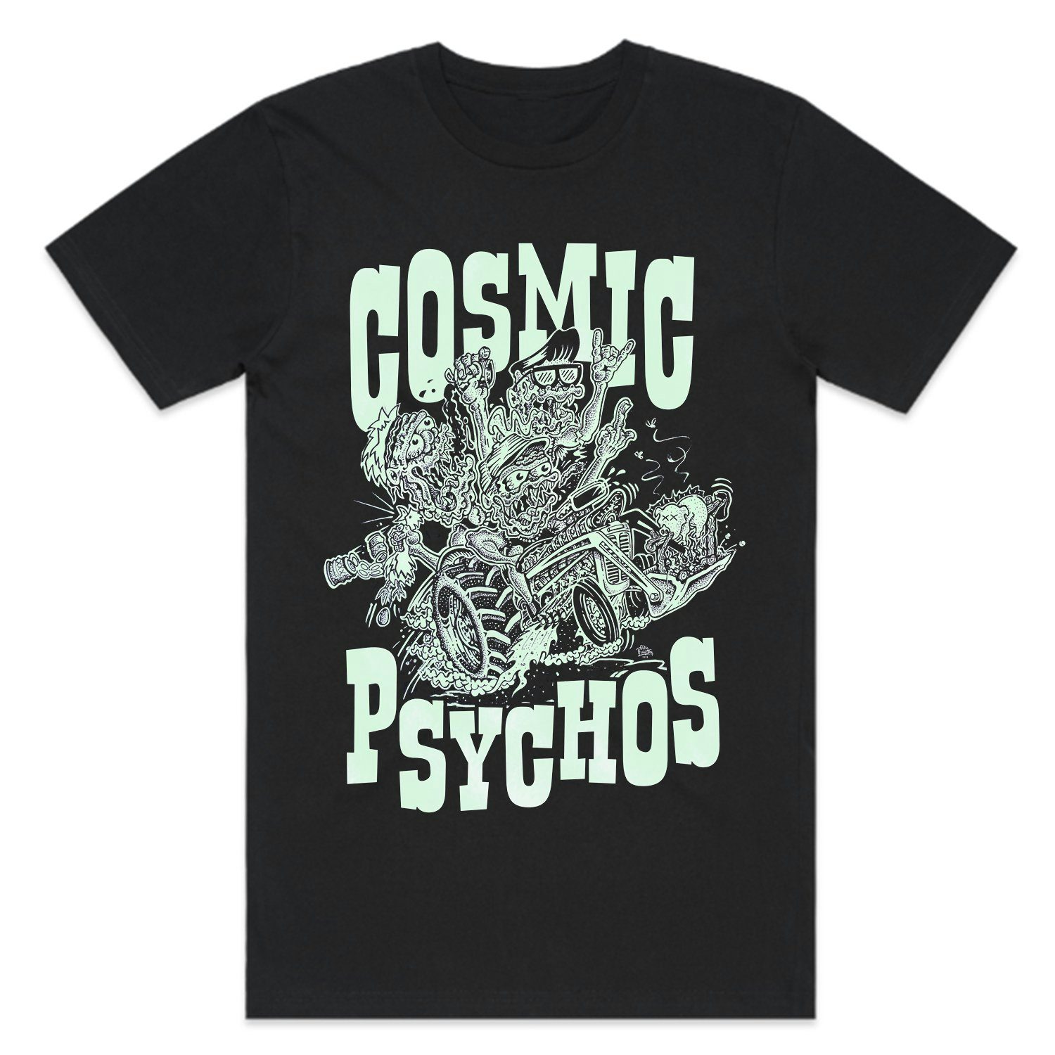 Cosmic Psychos Glow In The Dark Tee (Black)