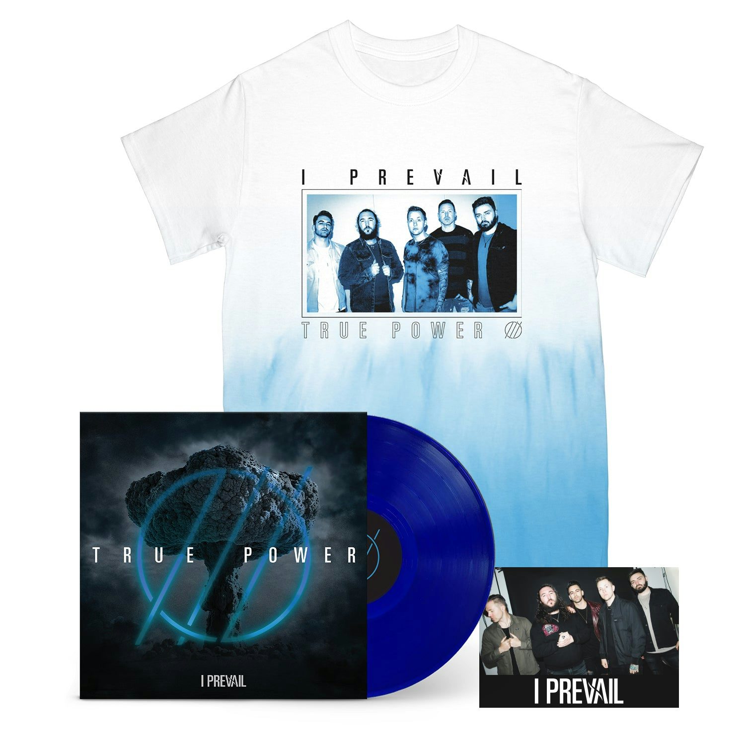 I Prevail True Power LP (Transparent Blue Vinyl) + Band T-Shirt (Dip ...