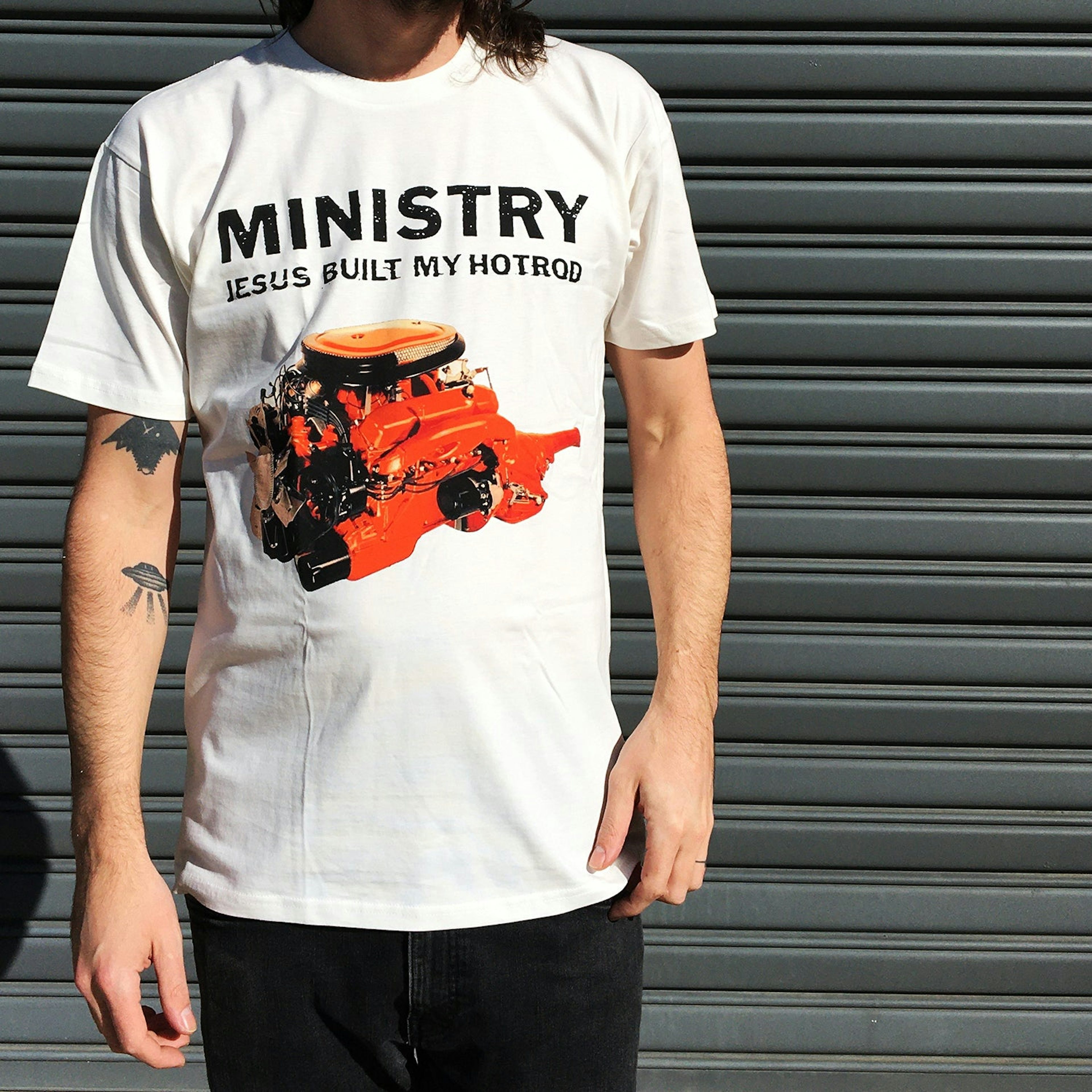 Ministry Jesus Built My Hotrod T-Shirt (Natural)