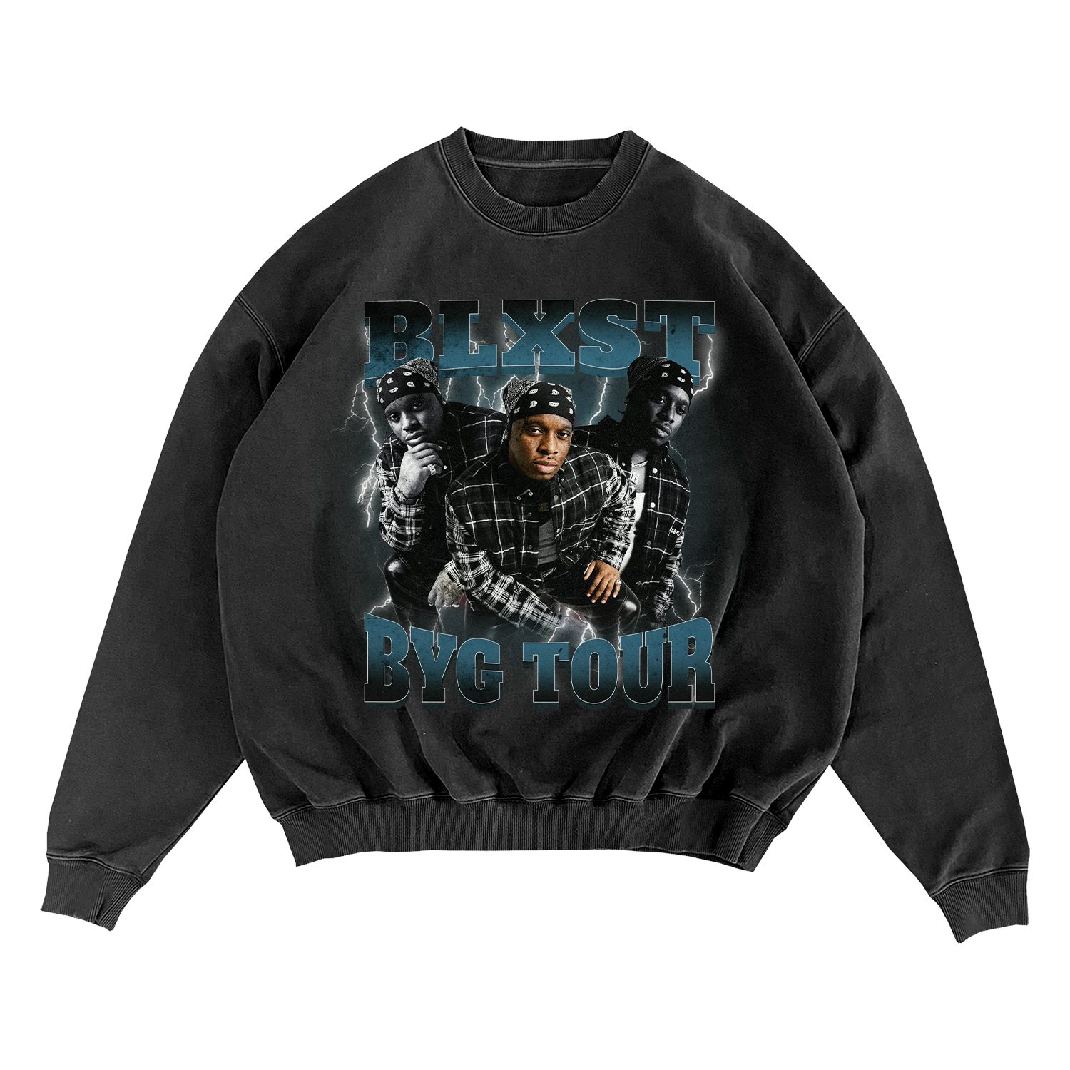 Blxst Lightning Vintage Crewneck (Black)