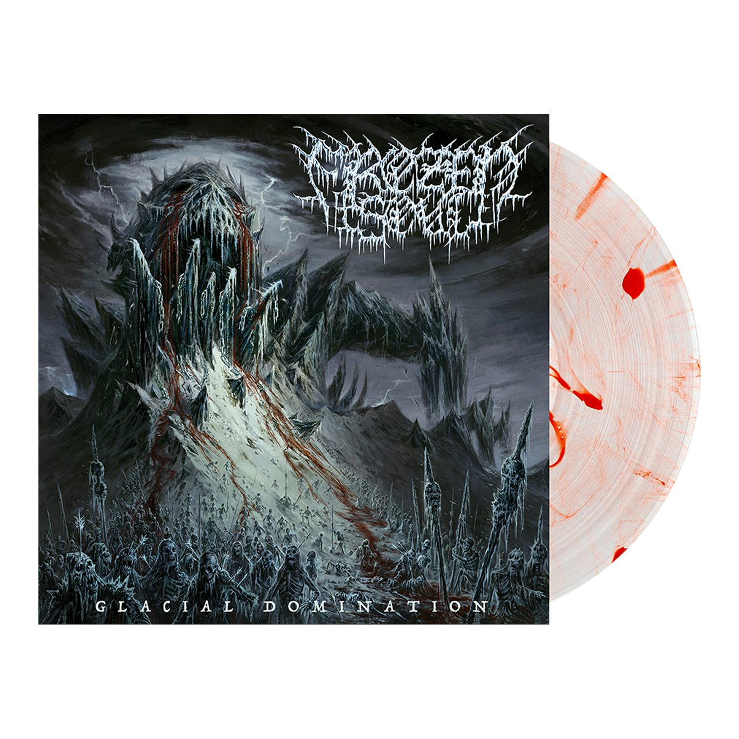 Frozen Soul Glacial Domination LP (Ultra Clear-Red Blood Splatter Vinyl)