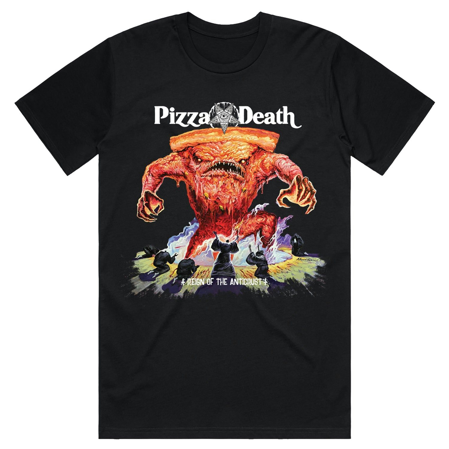 Pizza Death Reign Of The Anticrust T-Shirt (Black)