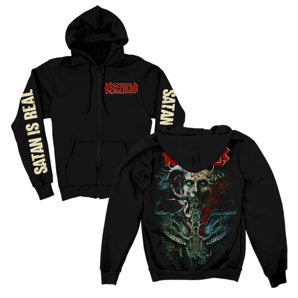 Kreator Satan Is Real Zip Up Sweatshirt (Black)