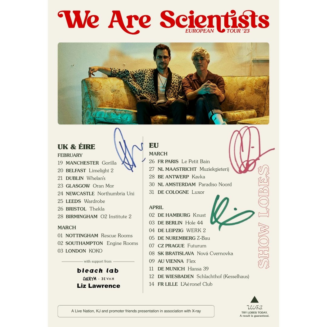 We Are Scientists SHOW LOBES - Signed A3 Poster