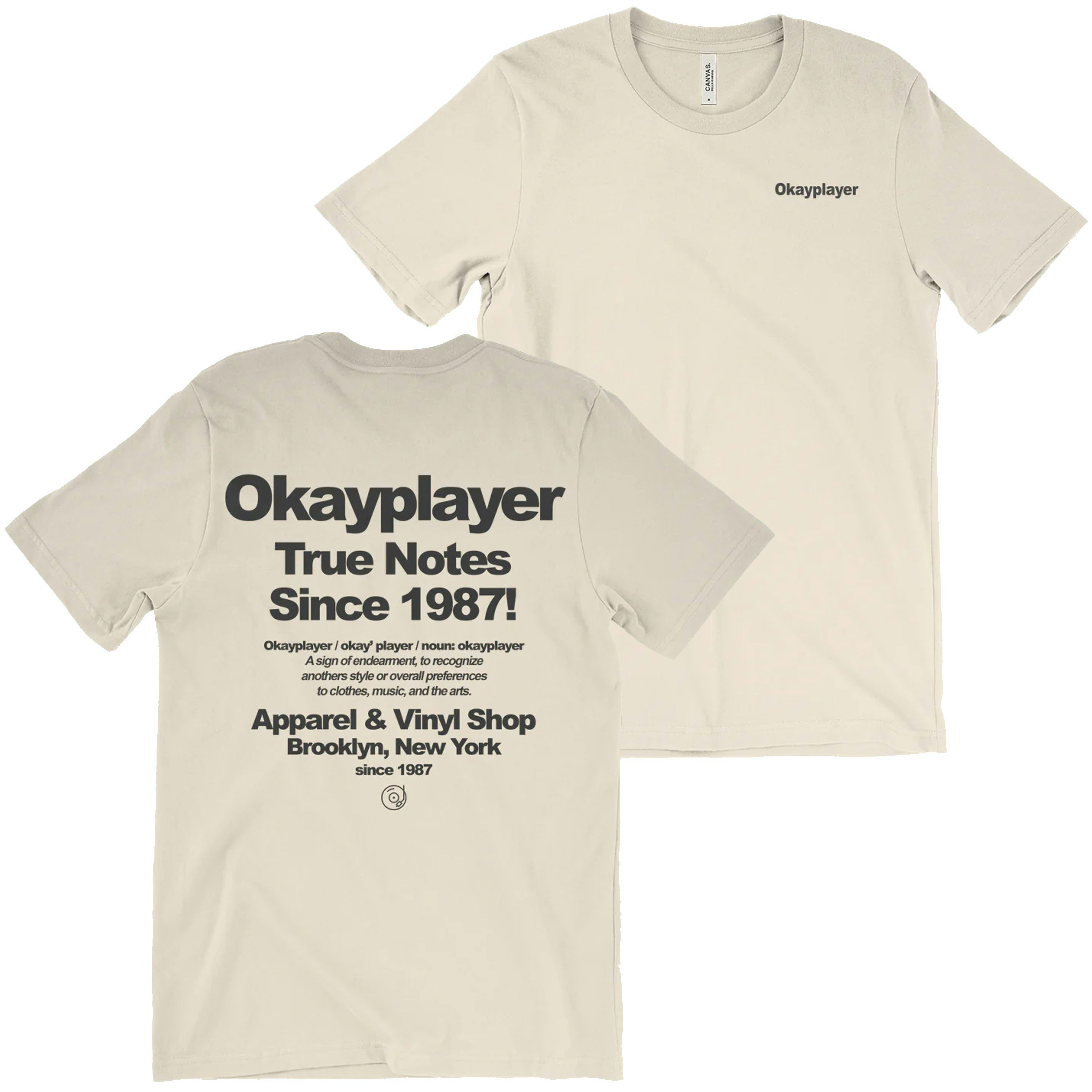 OKAYPLAYER True Notes Natural T-Shirt