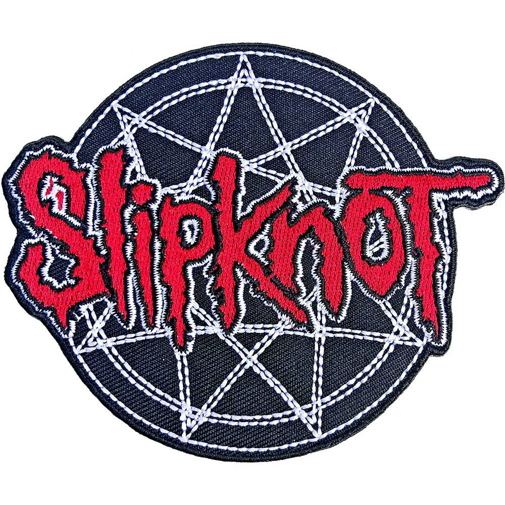 Slipknot Patch - Red Logo Over Nonogram Woven Patch