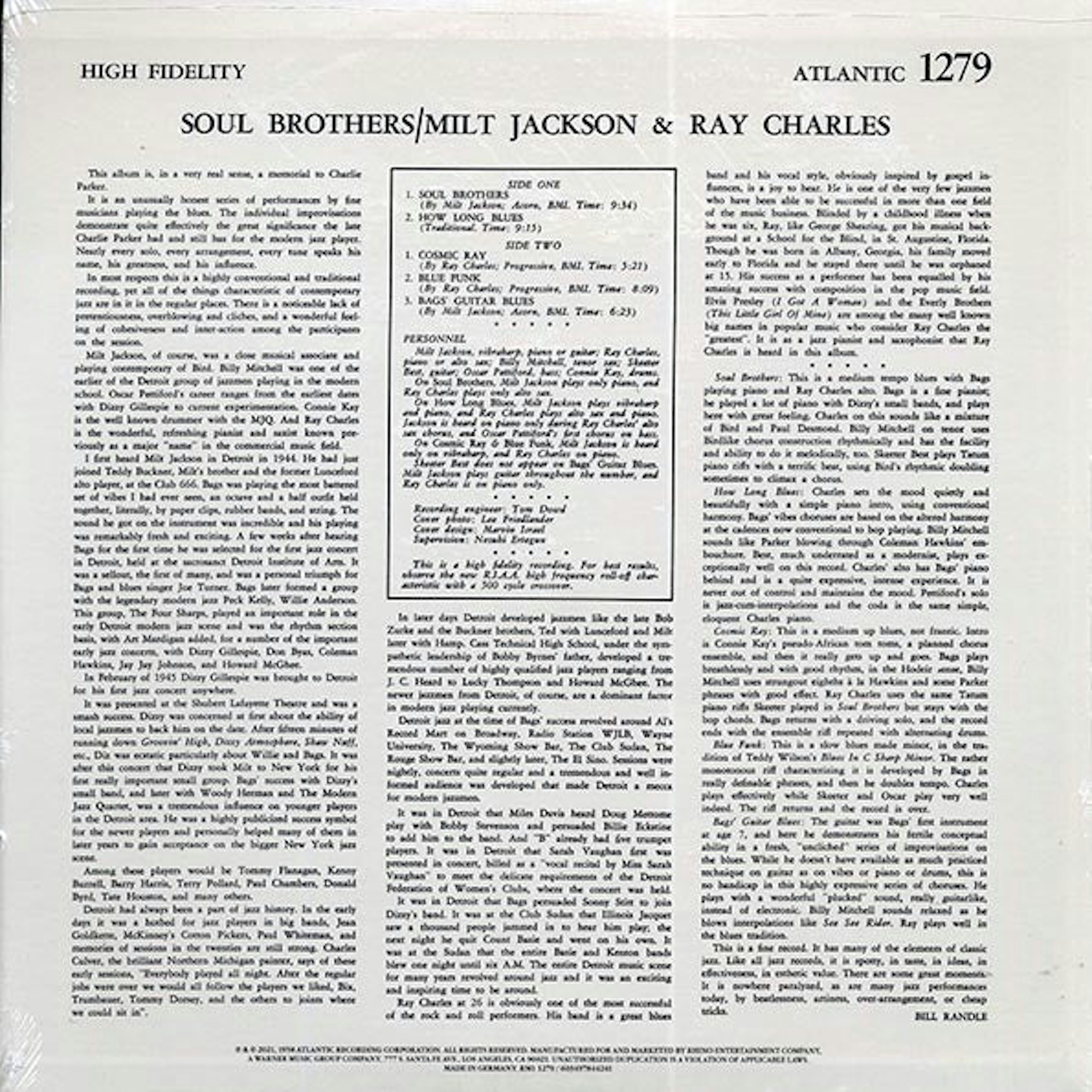 Milt Jackson, Ray Charles LP - Soul Brothers (mono) (Vinyl)