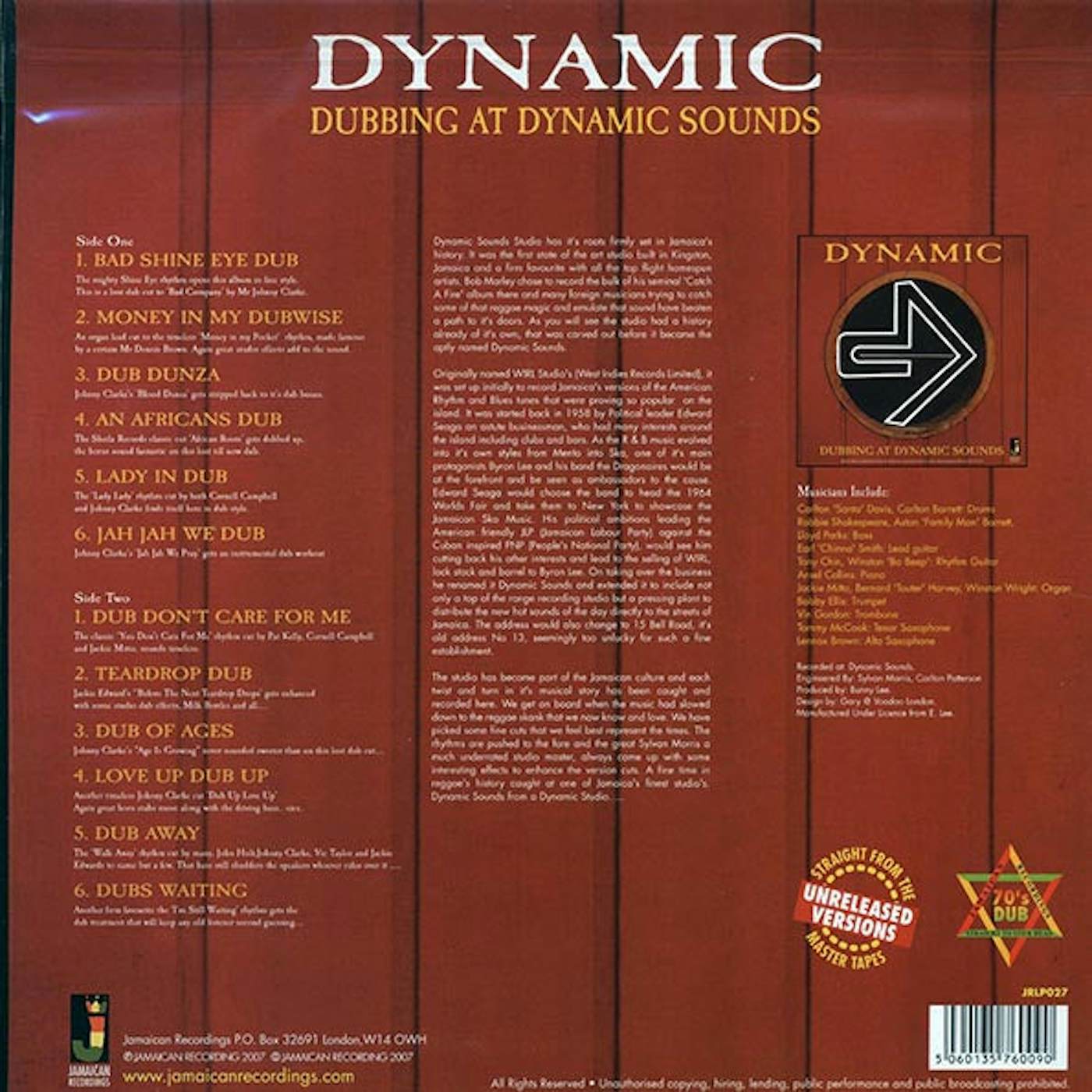 Dynamic LP - Dubbing At Dynamic Sounds (180g) (Vinyl)