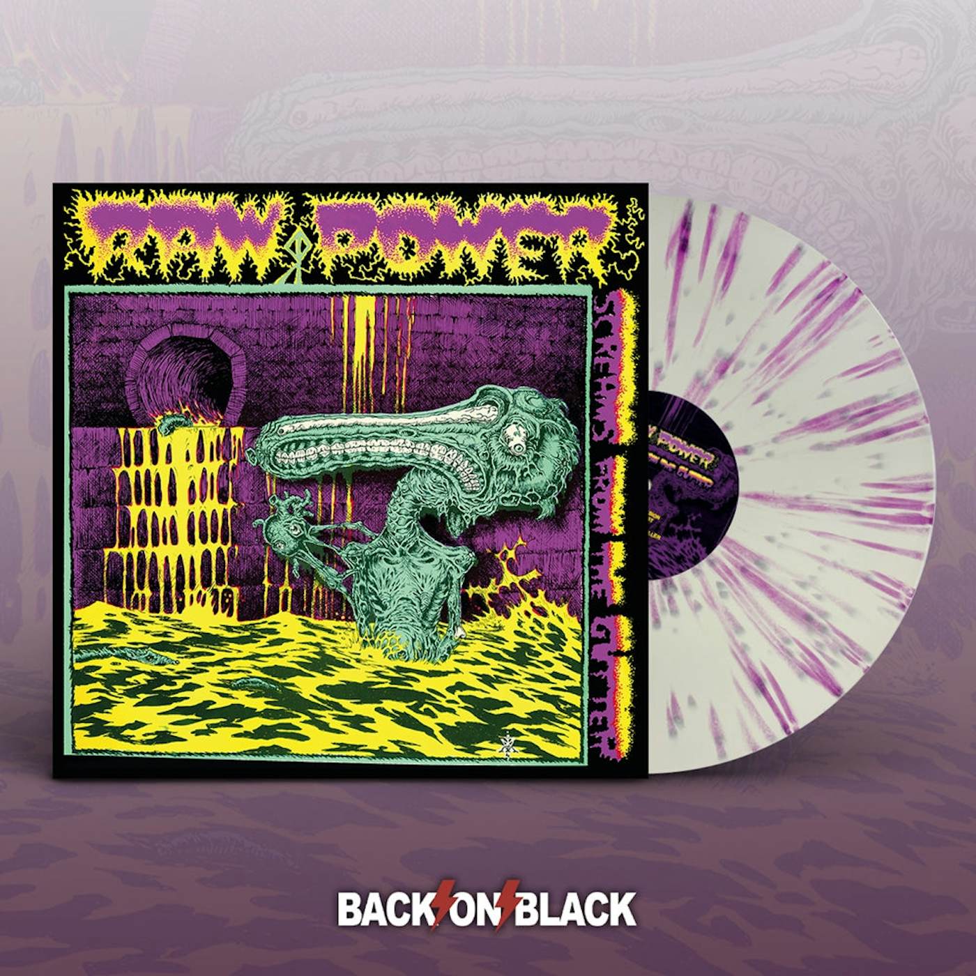 Raw Power LP - Screams From The Gutter (White W/ Purple Splatter Vinyl)
