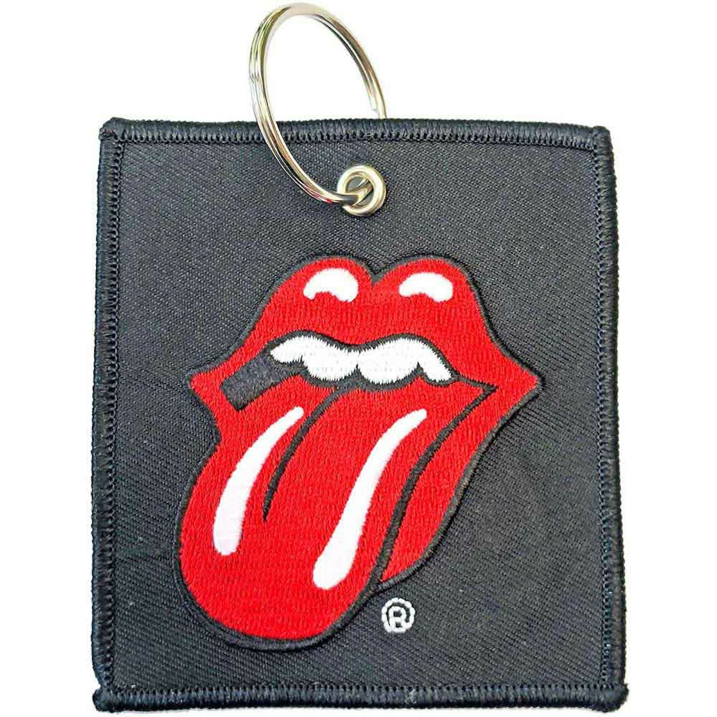The Rolling Stones Patch Keychains - Classic Tongue Square