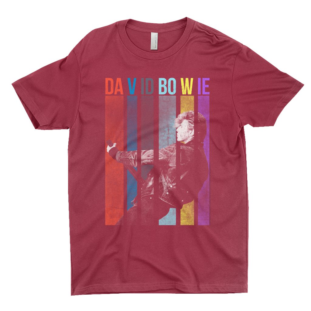 David Bowie T-Shirt | Colorful Bowie With Guitar Design David Bowie ...