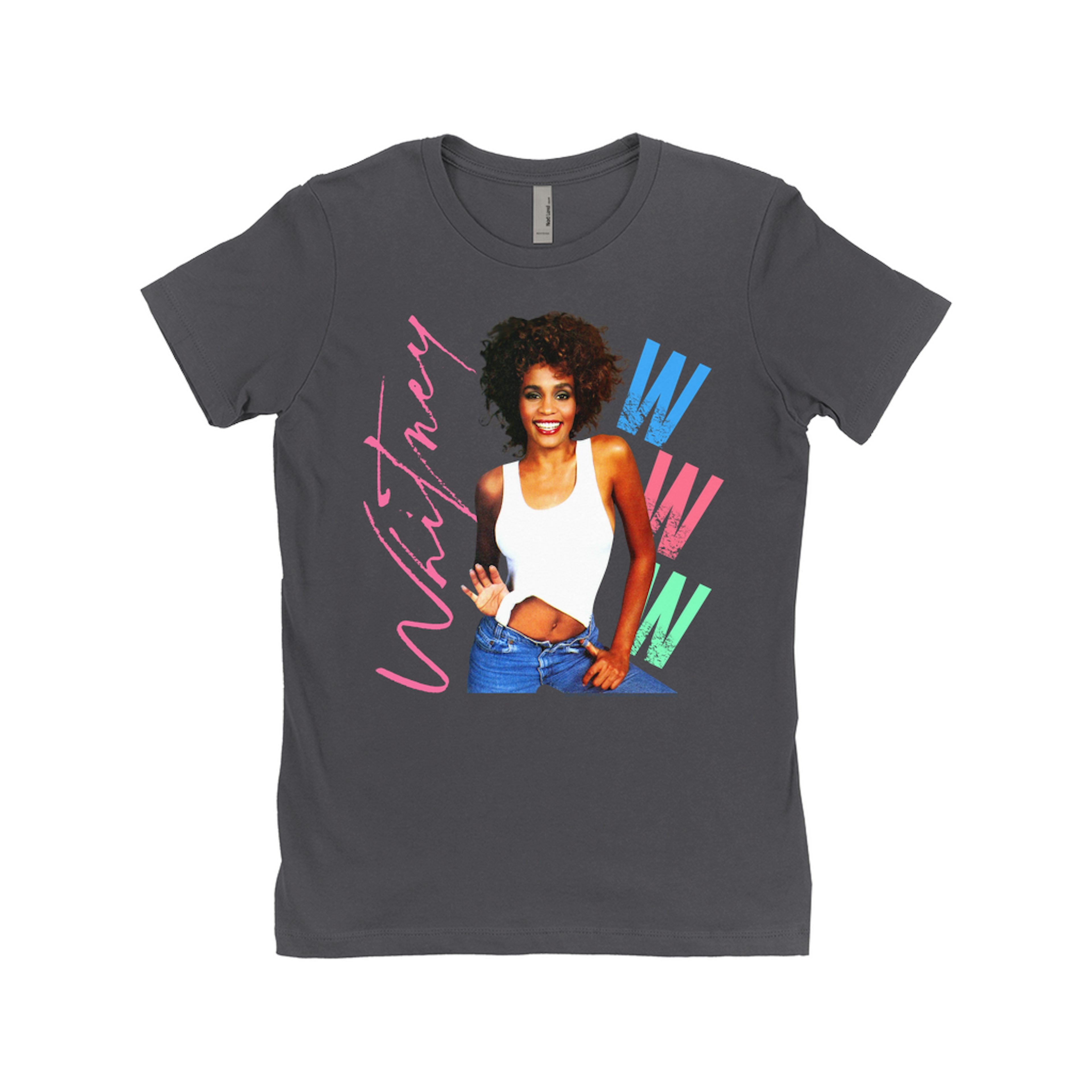 Whitney Houston Ladies' Boyfriend T-Shirt | Whitney Pastel W Design ...