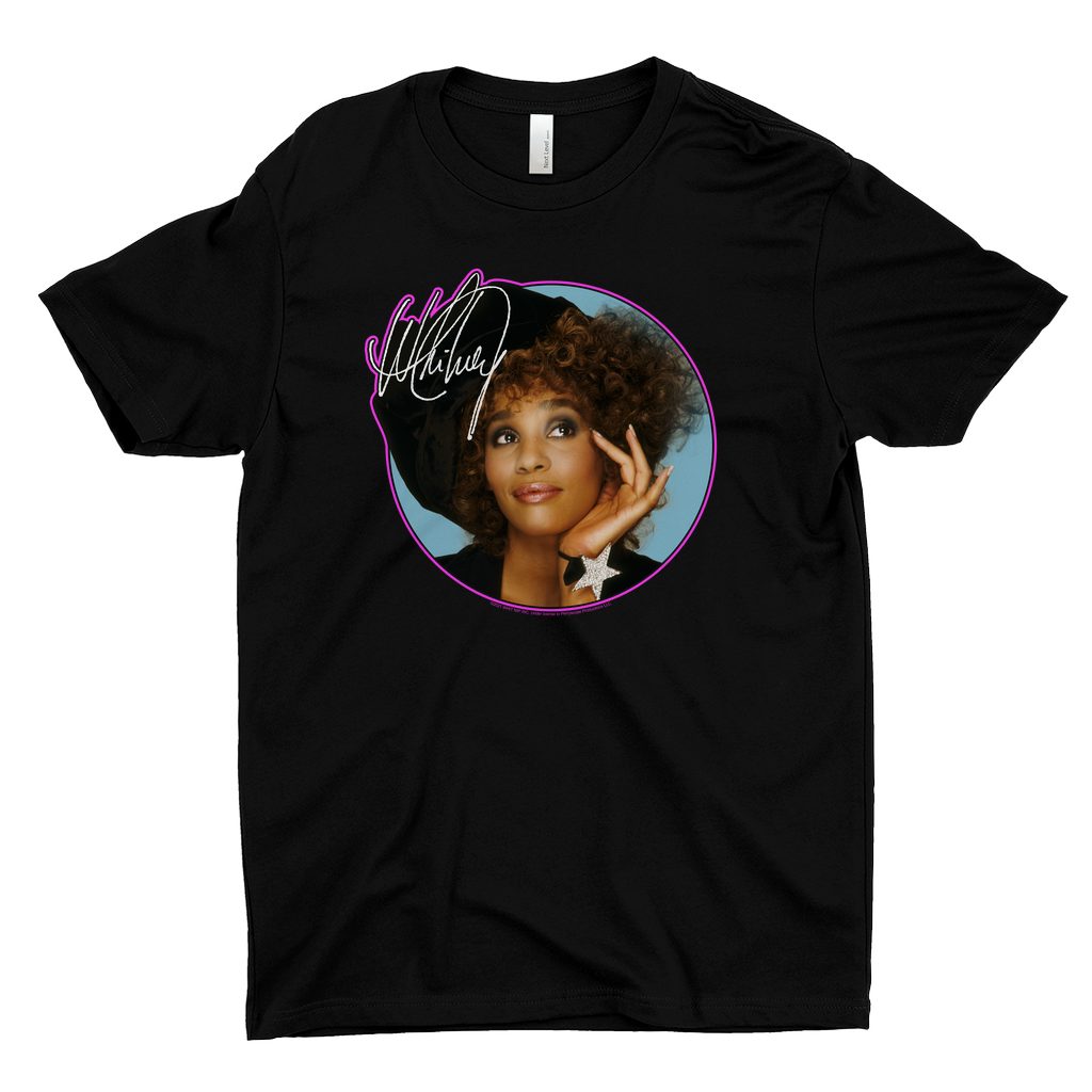 Whitney Houston T-Shirt | Whitney Signature Album Photo Pink Image ...