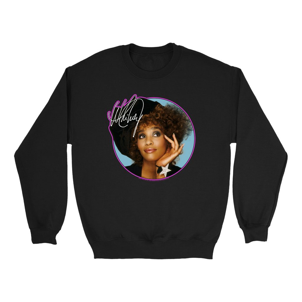 Whitney Houston Sweatshirt | Whitney Signature Album Photo Pink Image ...
