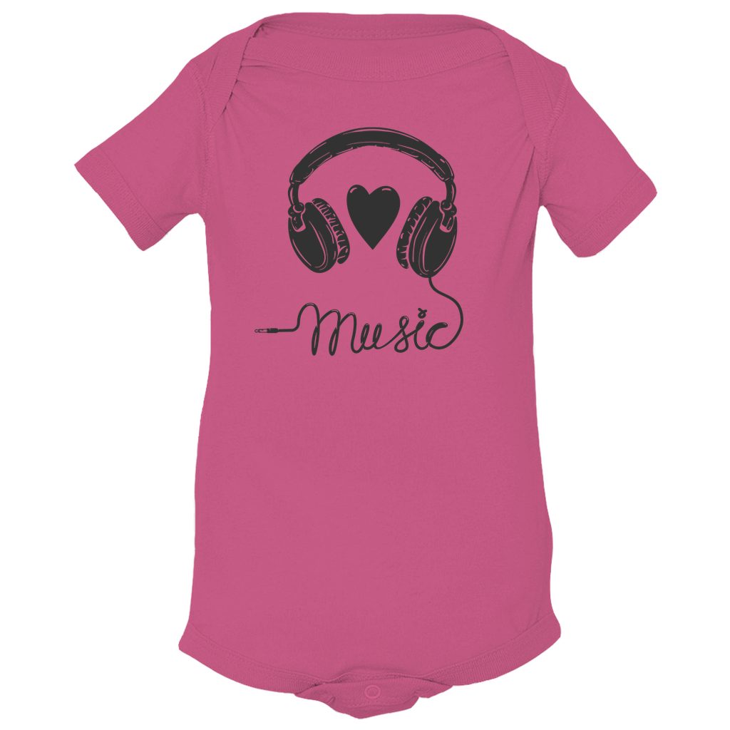 Merchbar Music Life Baby Onesie | I Heart Music Merchbar Music Life Onesie