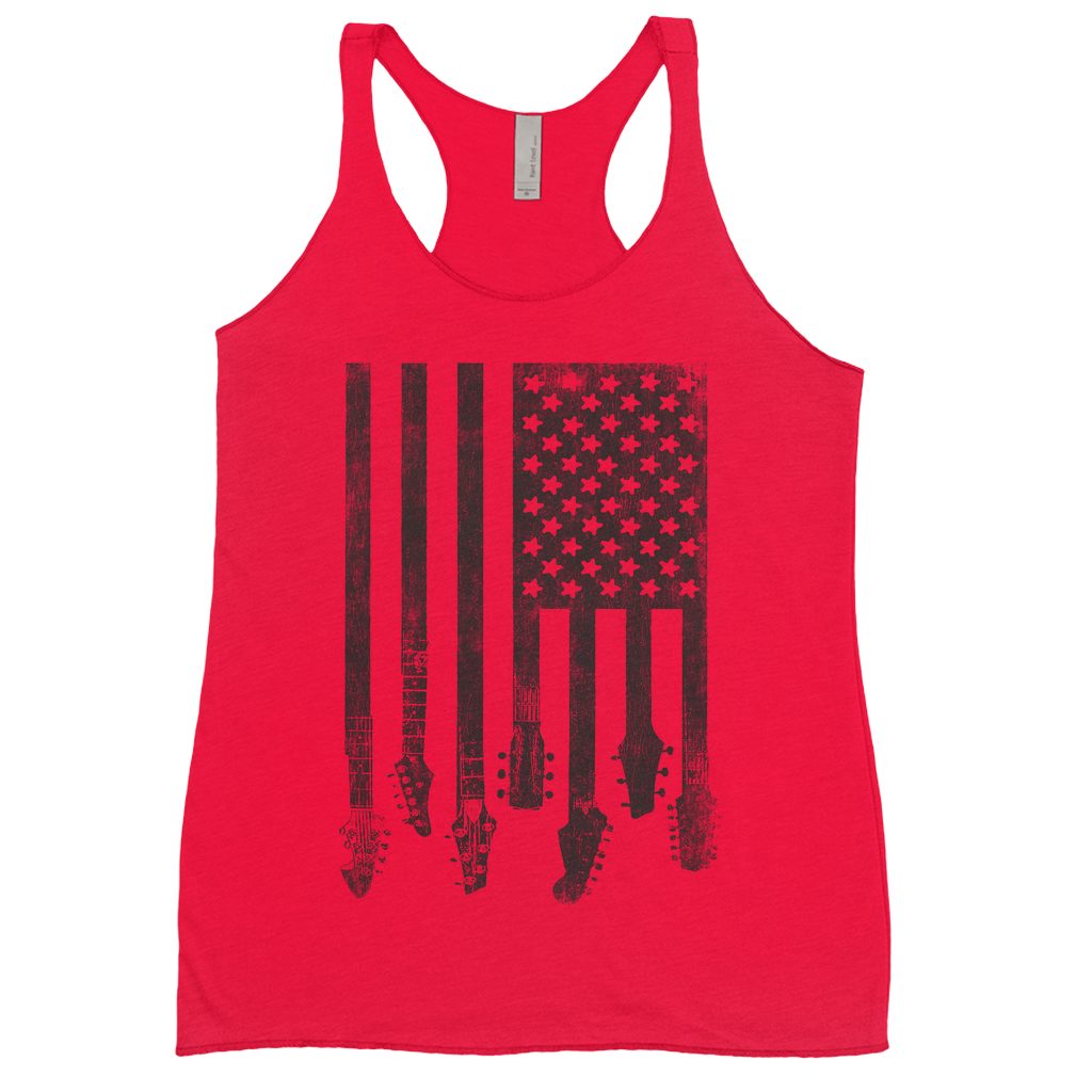 Merchbar Music Life Ladies' Tank Top | Flag Guitar Merchbar Music Life ...