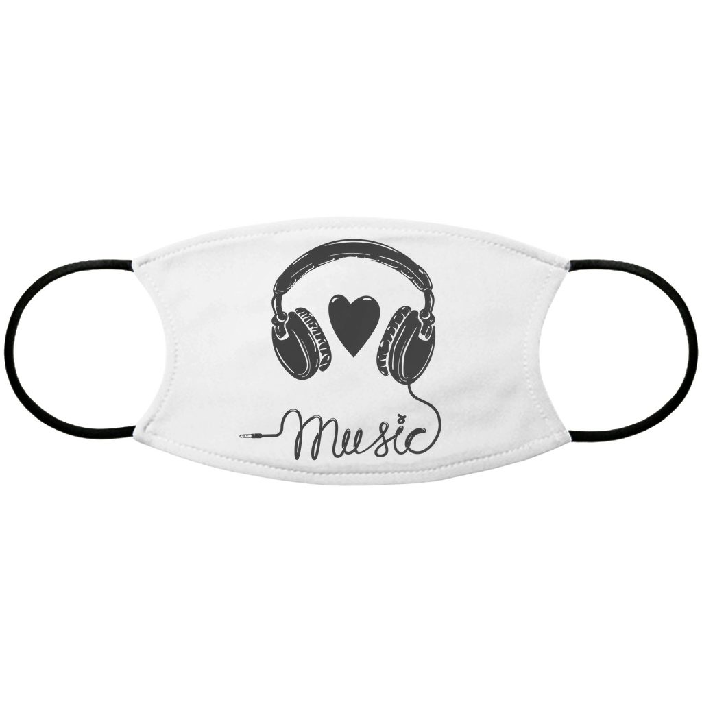 Merchbar Music Life Face Mask | I Heart Music Merchbar Music Life Face Mask