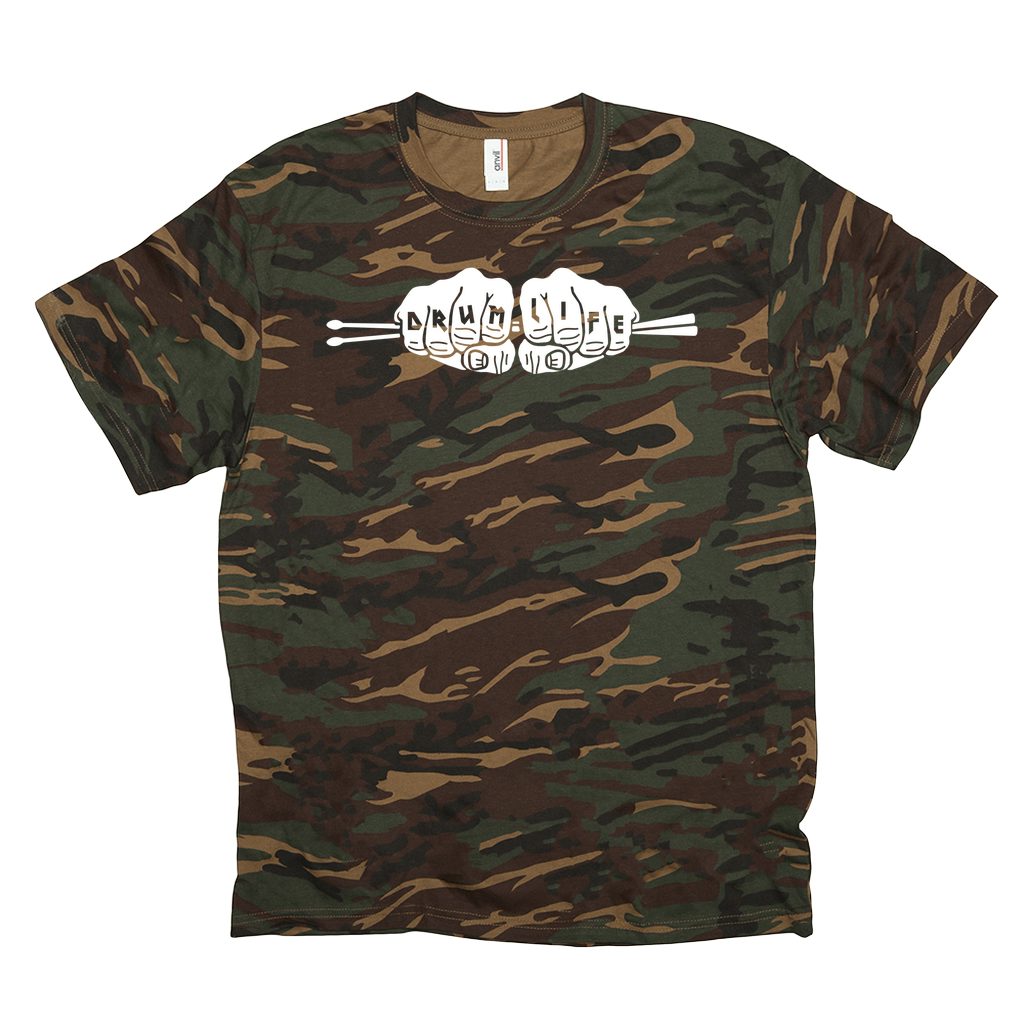 Merchbar Music Life Camo Shirt | Drum Life Knucks Merchbar Music Life Shirt
