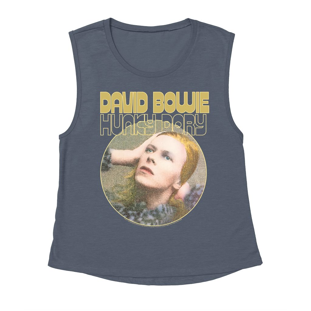David Bowie Ladies' Muscle Tank Top | Hunky Dory Album Design David ...
