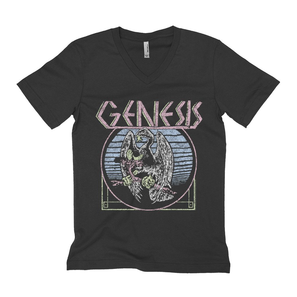 Genesis Unisex V-neck T-Shirt | Pastel Vintage Genesis Logo Distressed ...