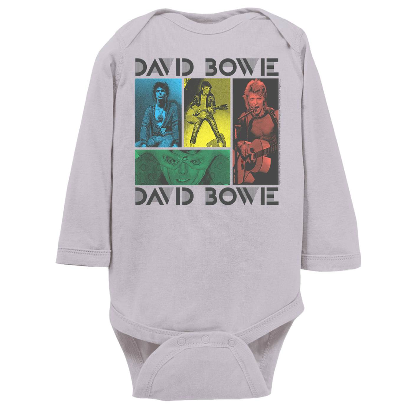 David Bowie Long Sleeve Bodysuit | Bowie Colorful Photo Collage David ...