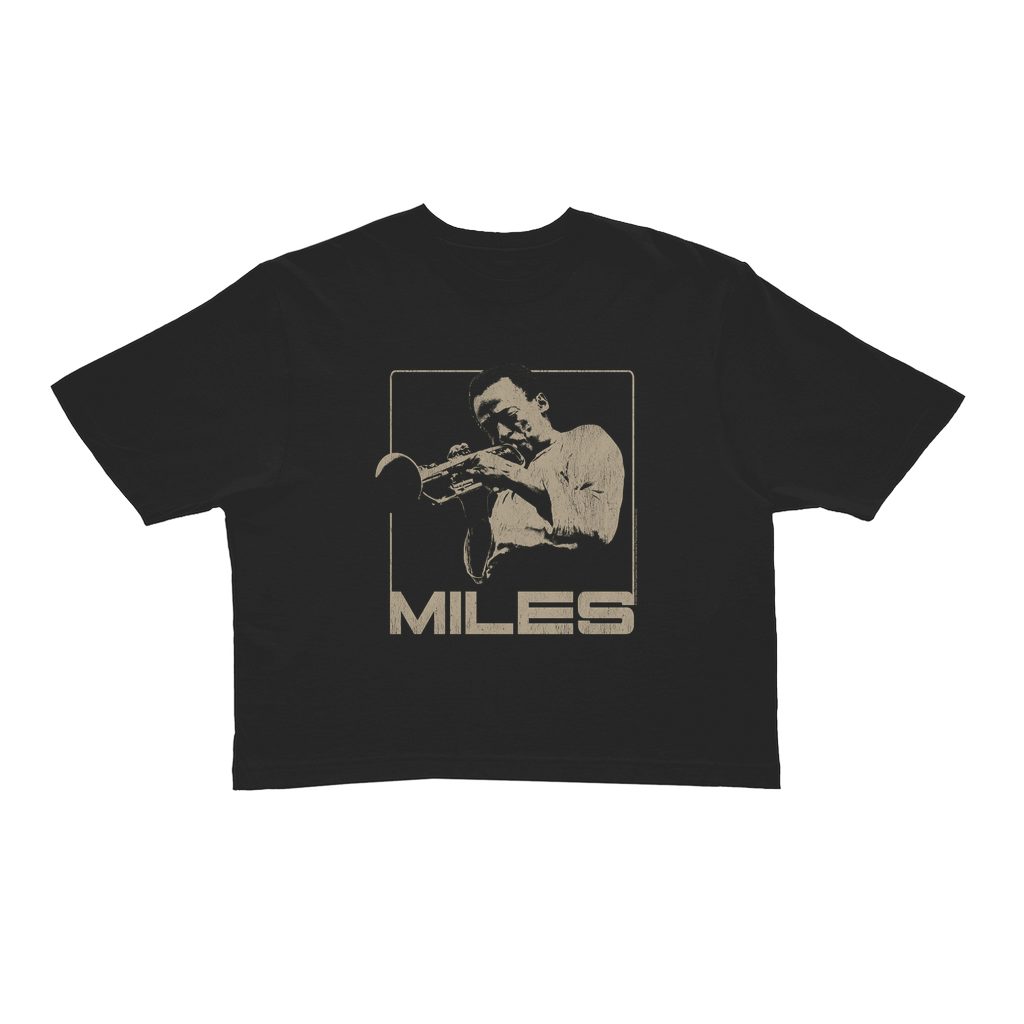 Miles Davis Ladies' Crop Tee | Miles Playing Trumpet Distressed Design ...