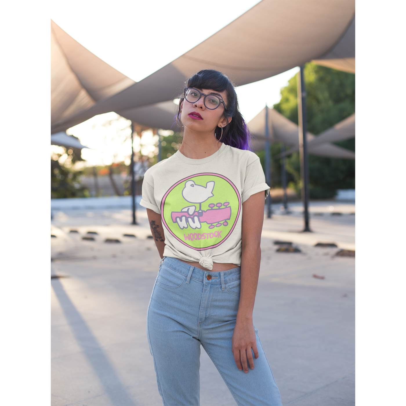 Woodstock T-Shirt | Neon Pastel Ombre Logo Design (Merchbar Exclusive ...