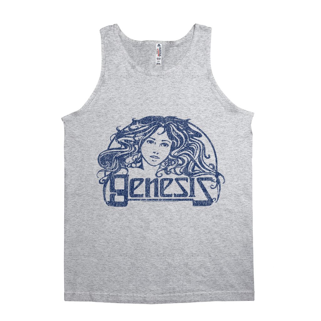 Genesis Unisex Tank Top | Navy Vintage Art Nouveau Logo Distressed ...