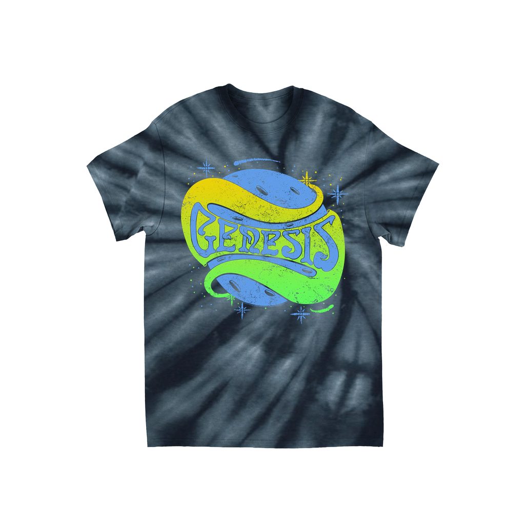 Genesis Tie Dye T-Shirt | Retro Planetary Logo Distressed (Merchbar ...