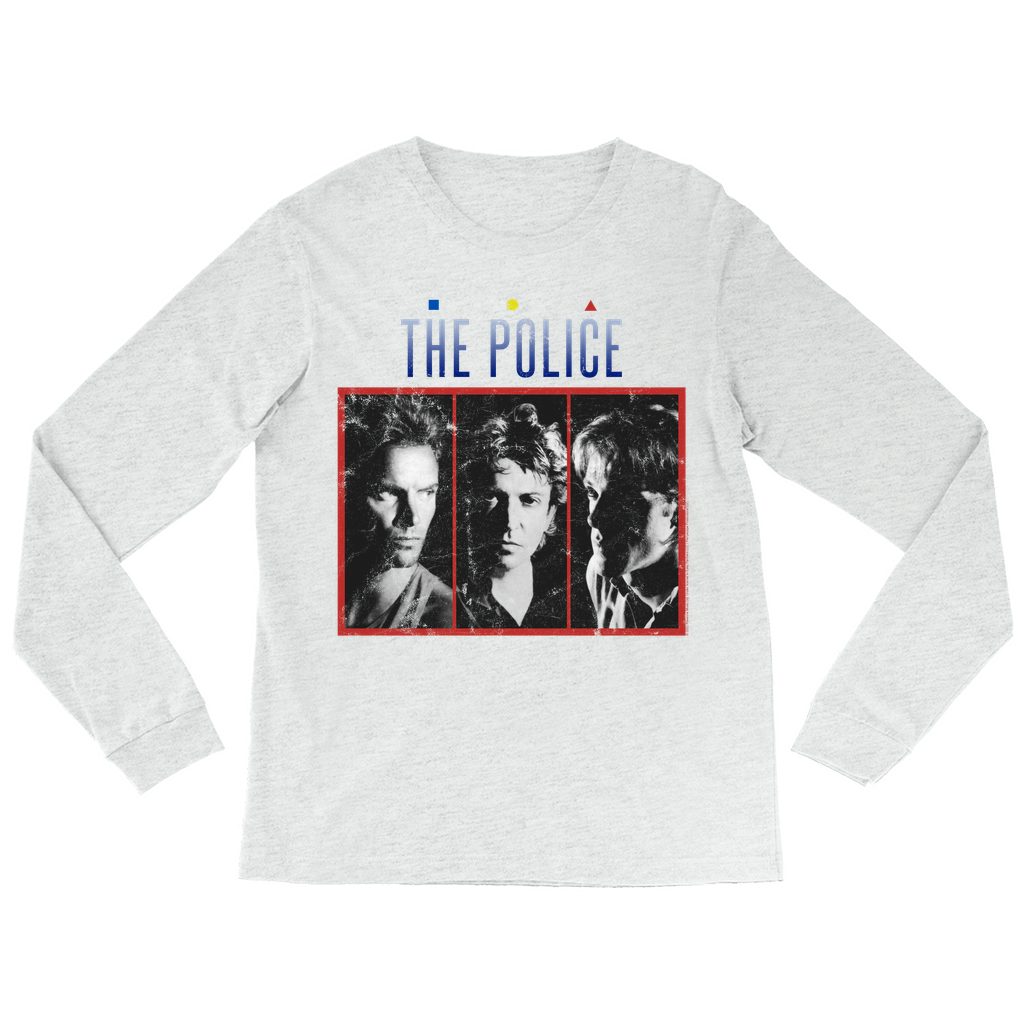 The Police Long Sleeve Shirt | The Singles Album Art Image Distressed ...