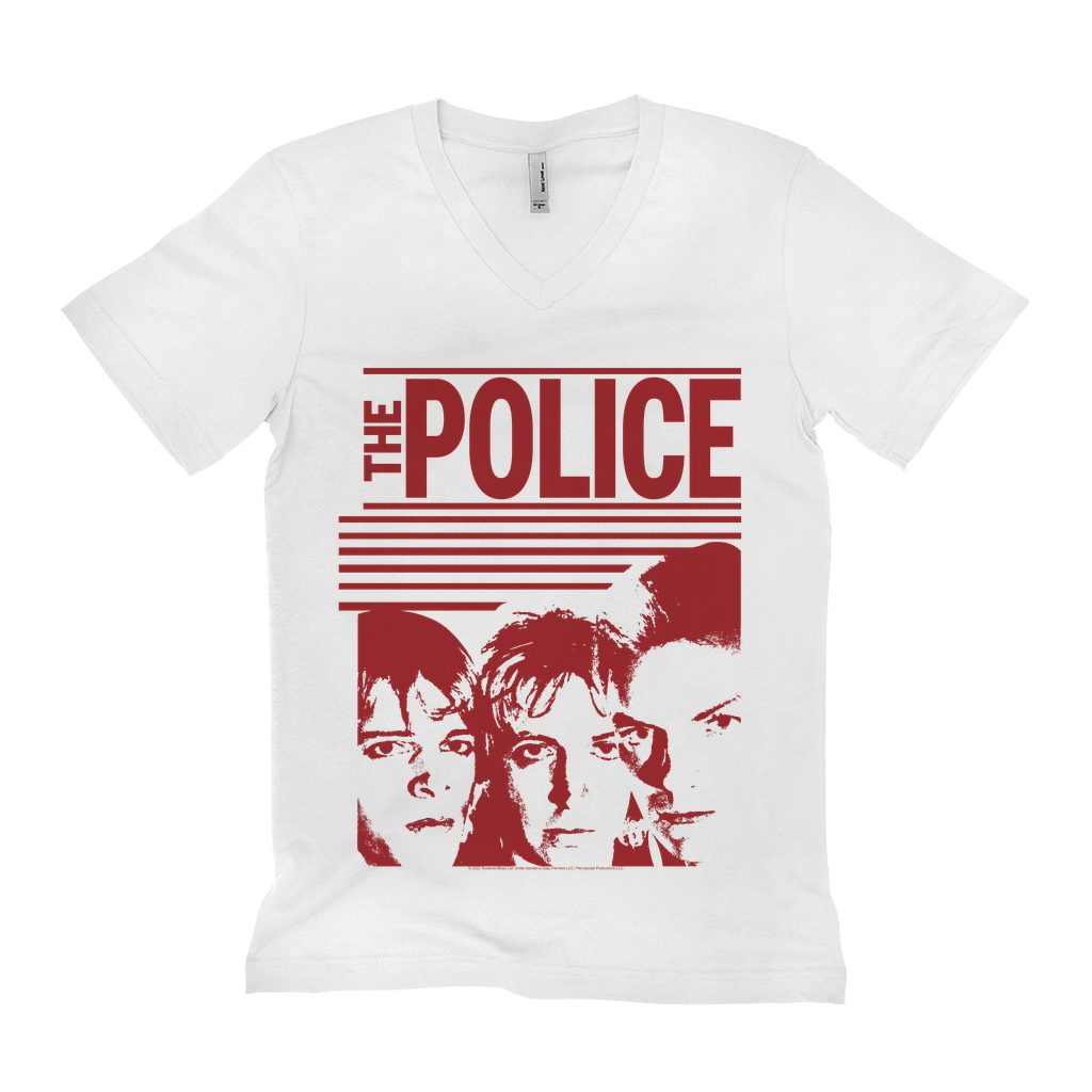 The Police Unisex V-neck T-Shirt | Red Outlandos D'Amour Album Design ...